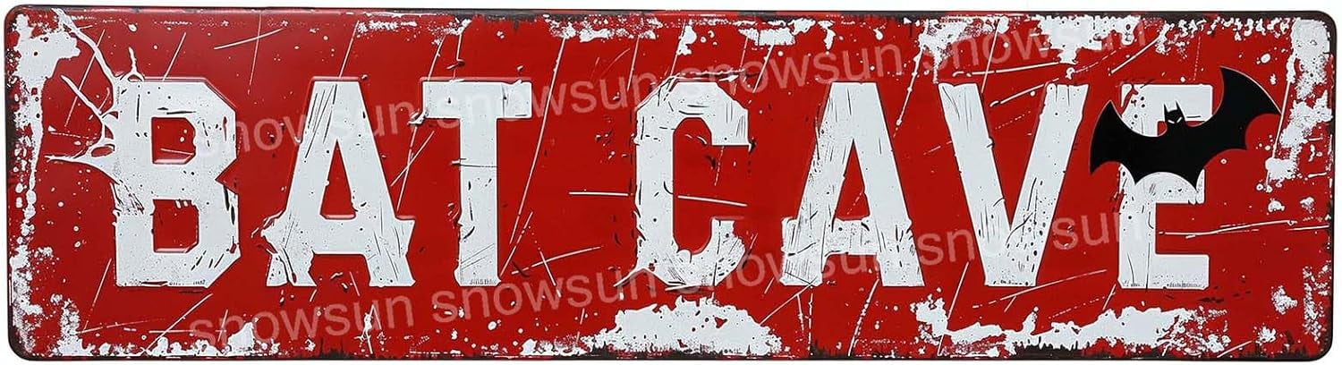 Bat Cave Metal Signs Vintage Tin Sign For Home Bar Office Outdoor ...