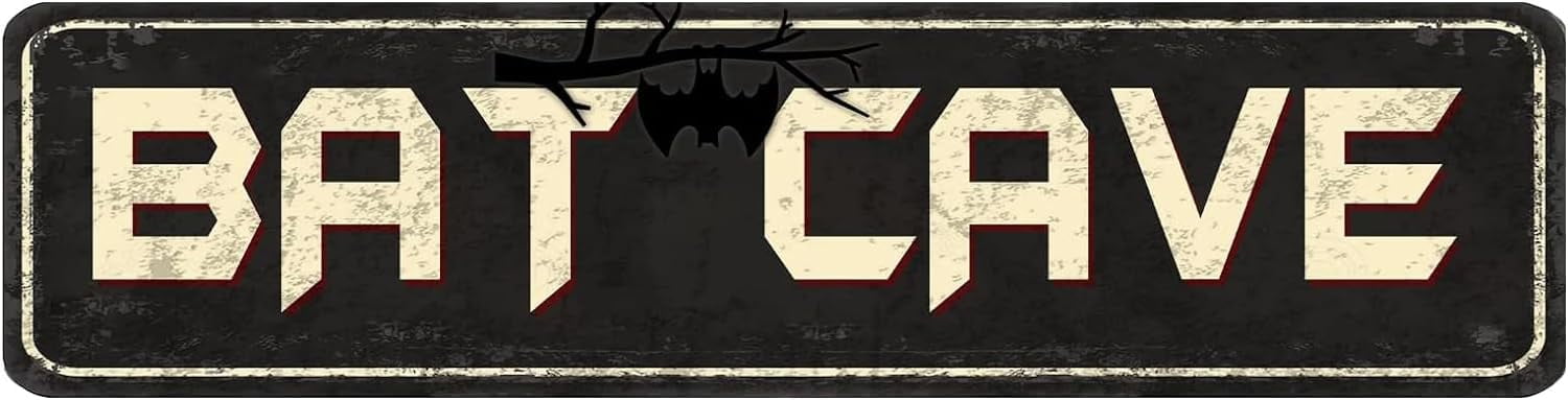 Bat Cave Sign Vintage Garage Home Decoration Sign Street Sign Art Wall ...