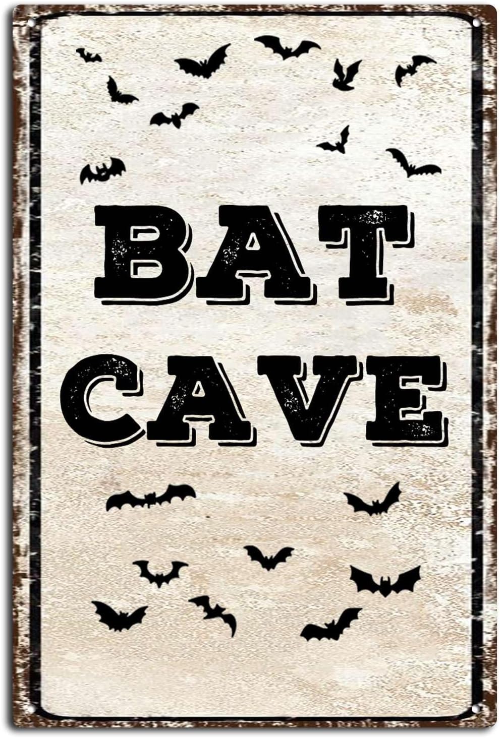 Bat Cave Sign Vintage Retro Bar Country Home Decor Street Road Tin Sign ...