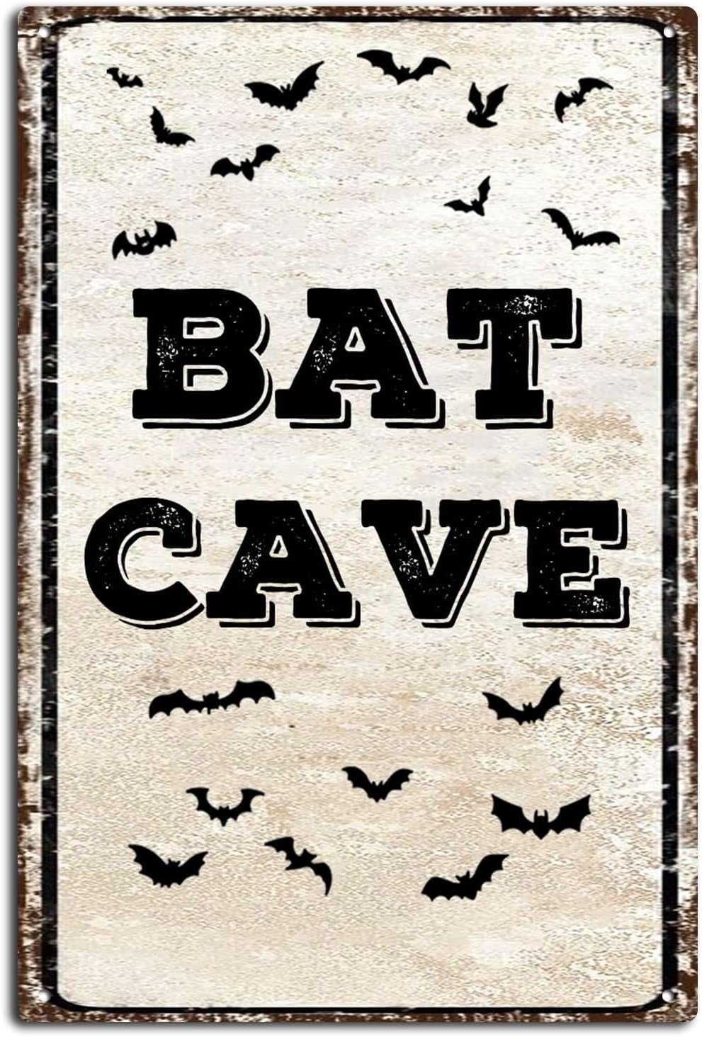 Bat Cave Sign Vintage Retro Bar Country Home Decor Street Road Tin Sign ...