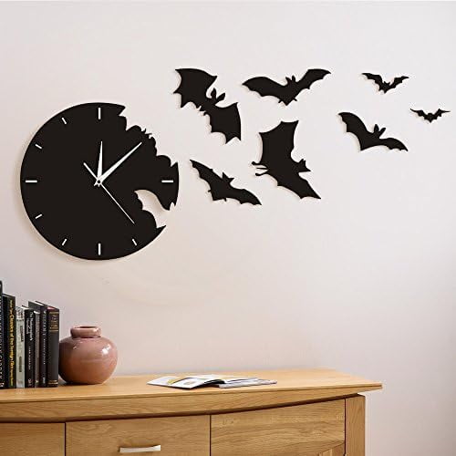 Bat Clock Analog Wall Watch, 11.81 inch, Black$$Home Decor, Kitchen ...