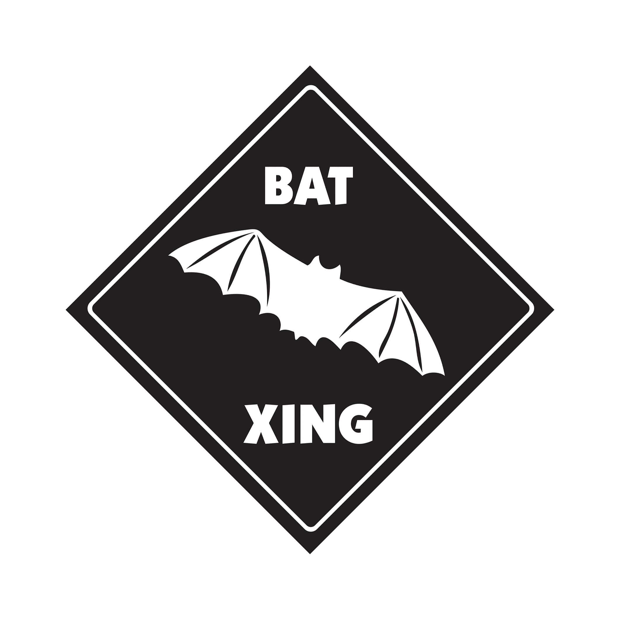 Bat Crossing Sign Zone Xing | Indoor/Outdoor | 14" Tall bird prey night ...