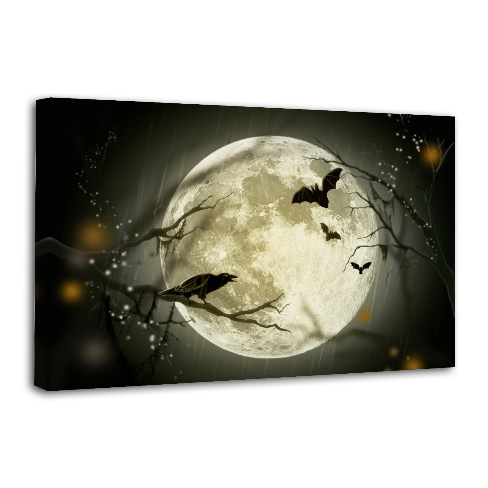 Bat Crow Moon for Halloween Posters Wall Art Painting Canvas Gift ...