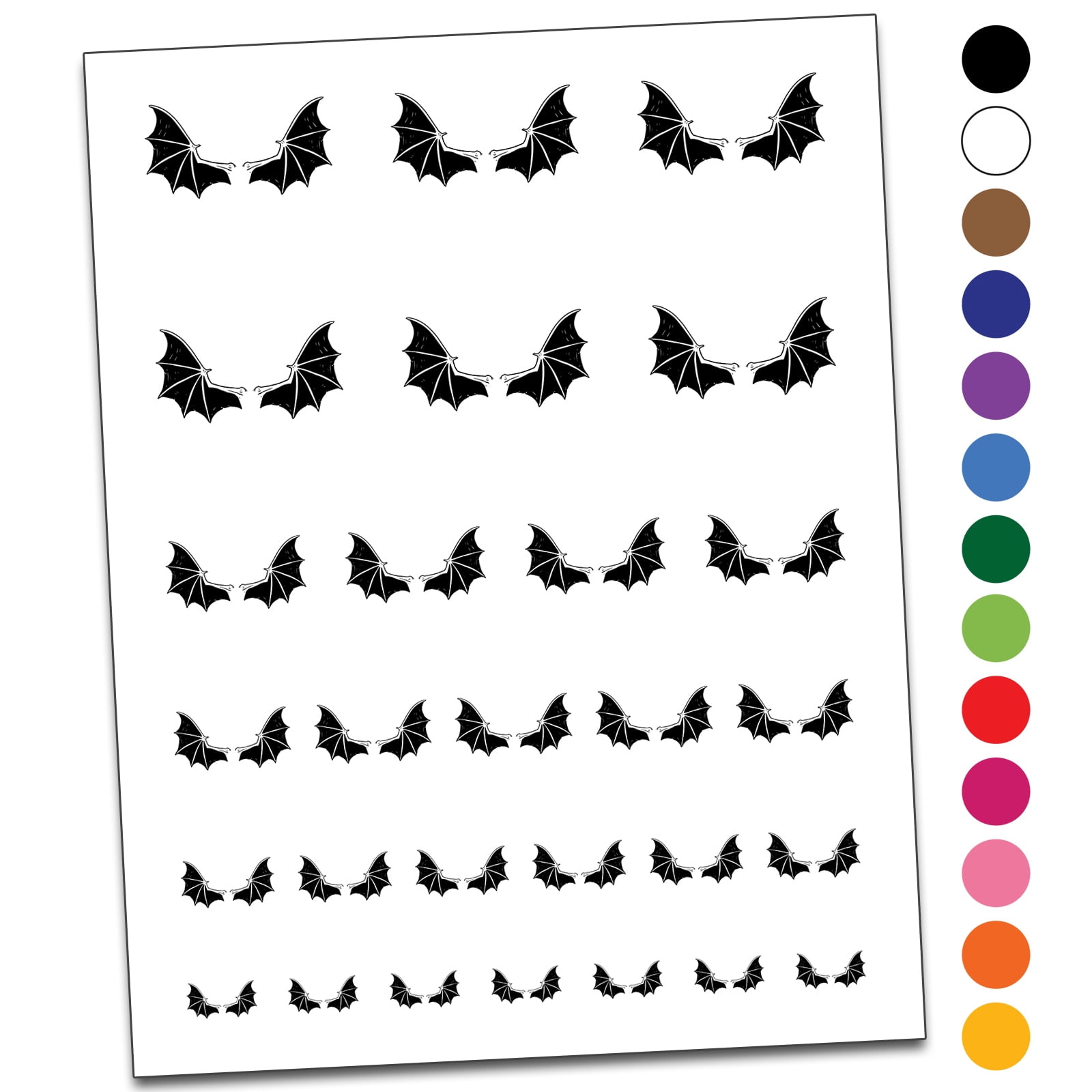 Bat Demon Devil Wings Water Resistant Temporary Tattoo Set Fake Body ...