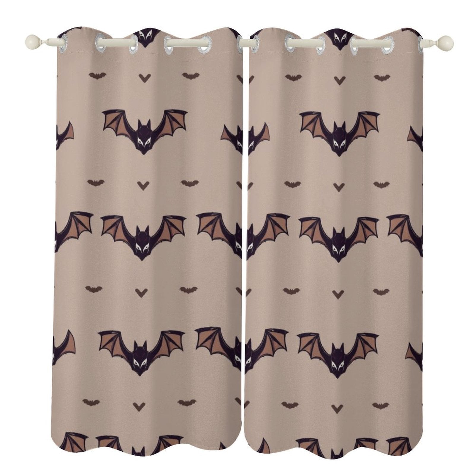 Bat Drapes Room Living for Curtains Window Bedroom Kitchen 2 Panels ...