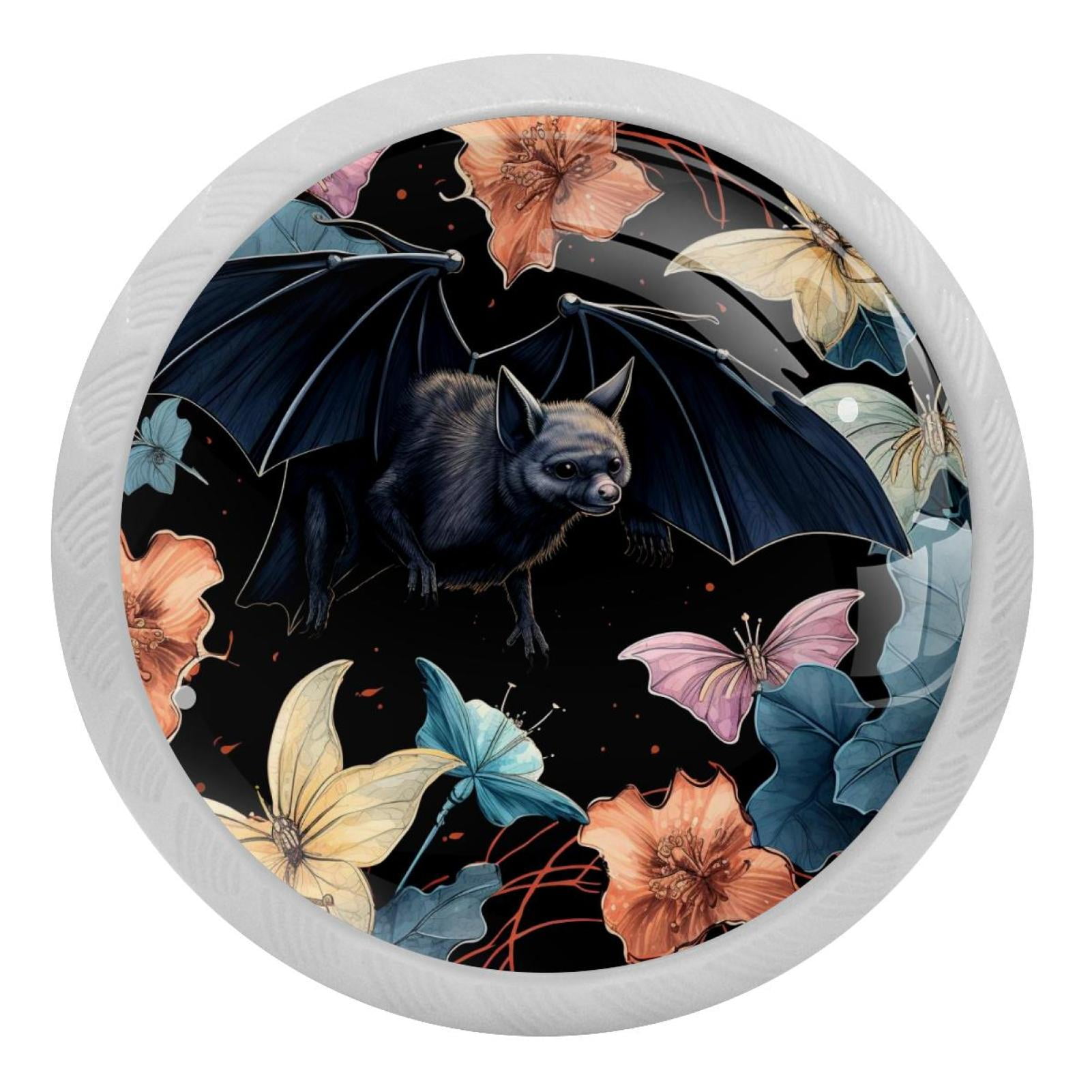 Bat Fluorescent Drawer Pulls 4-Pack: Glow-in-the-Dark Round Cabinet ...