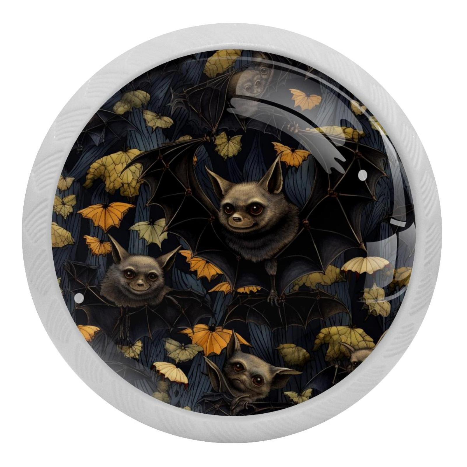 Bat Fluorescent Drawer Pulls: Round 4-Pack - Glow-in-the-Dark Knobs for ...