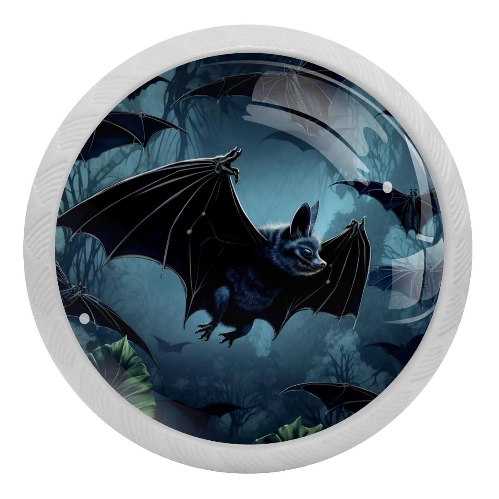 Bat Fluorescent Drawer Pulls: Round 4-Pack - Glow-in-the-Dark Knobs for ...
