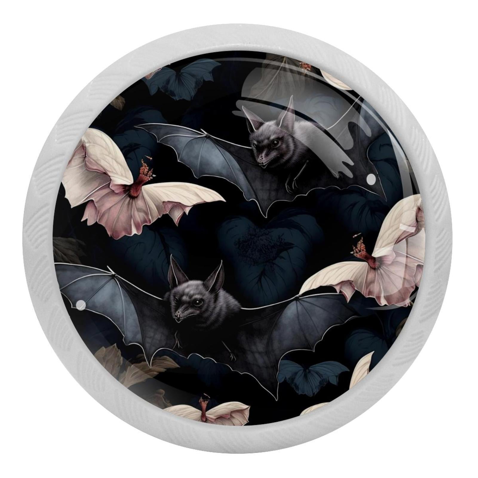 Bat Fluorescent Drawer Pulls: Round 4-Pack, Glow-in-the-Dark Knobs for ...