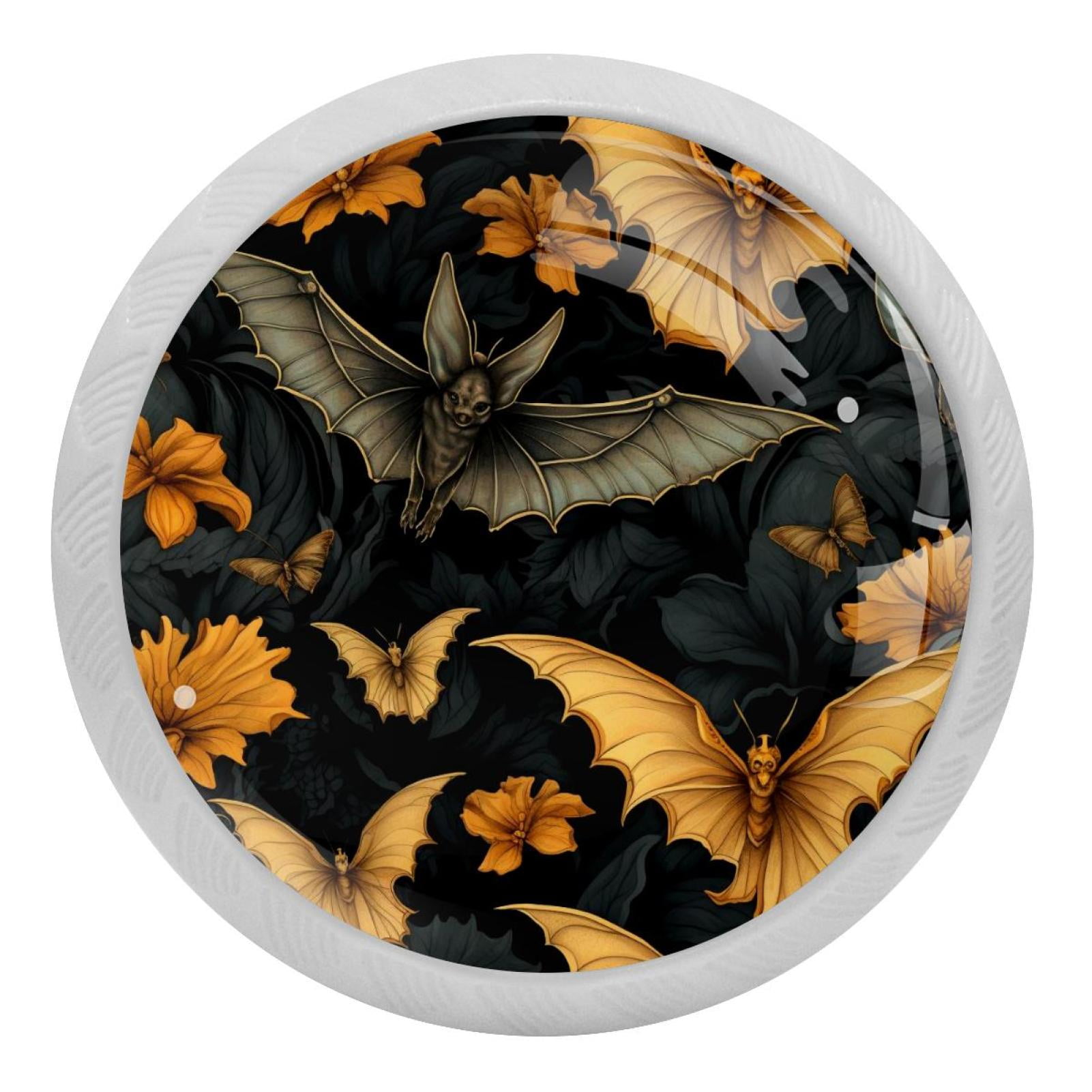 Bat Fluorescent Drawer Pulls: Round 4-Pack, Glow-in-the-Dark Knobs for ...