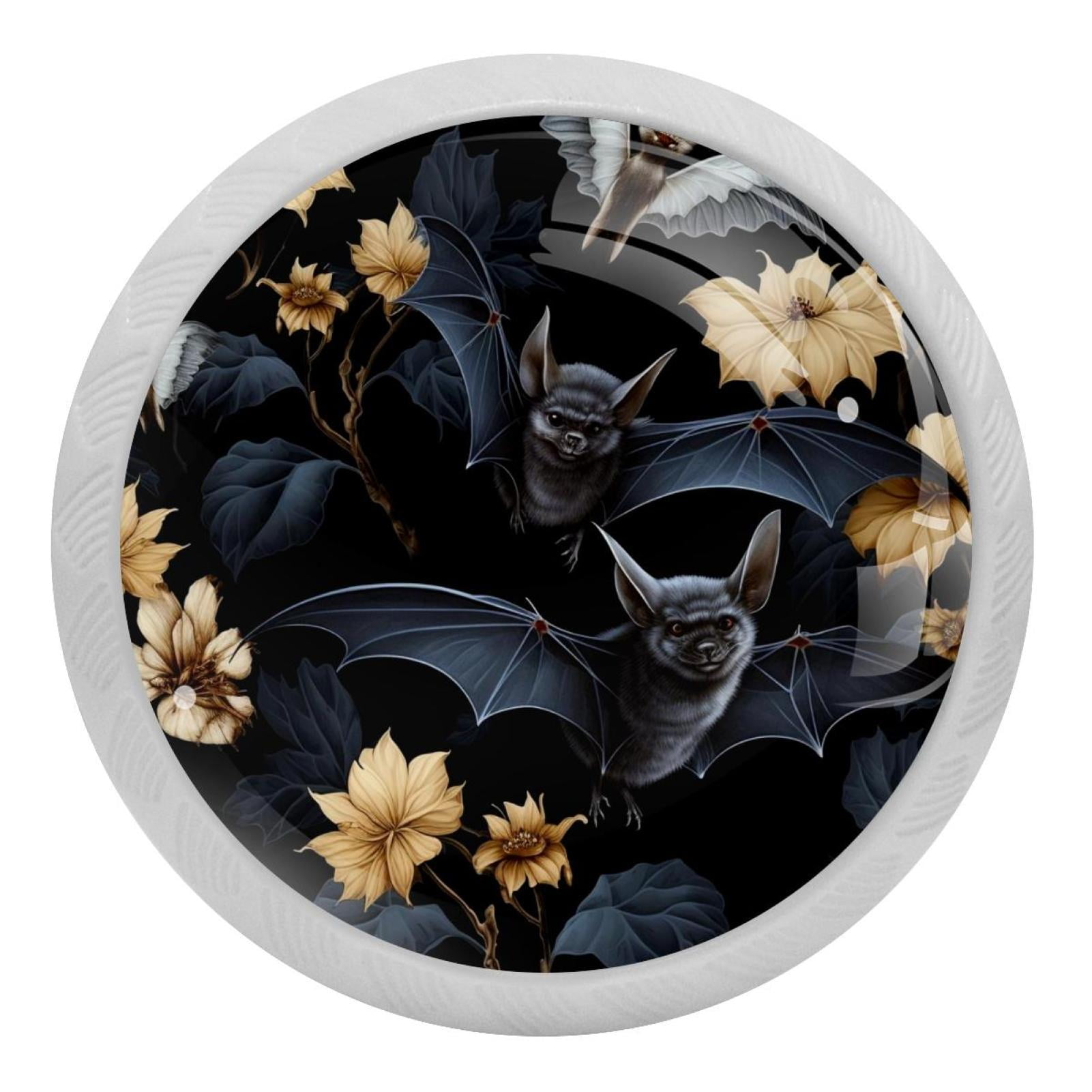 Bat Fluorescent Drawer Pulls: Round 4-Pack, Glow-in-the-Dark Knobs for ...