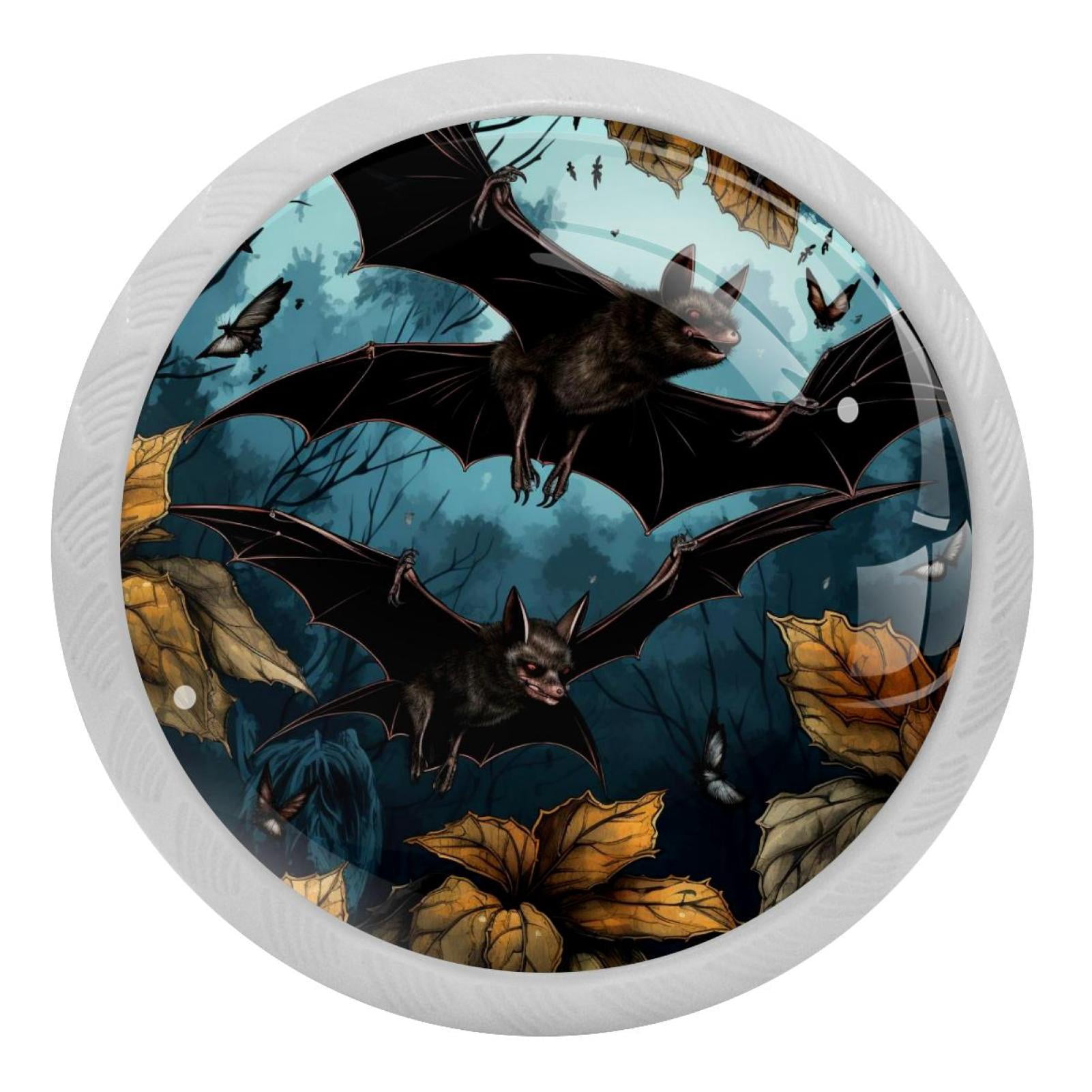 Bat Fluorescent Drawer Pulls: Round 4-Pack with Glow-in-the-Dark Knobs ...