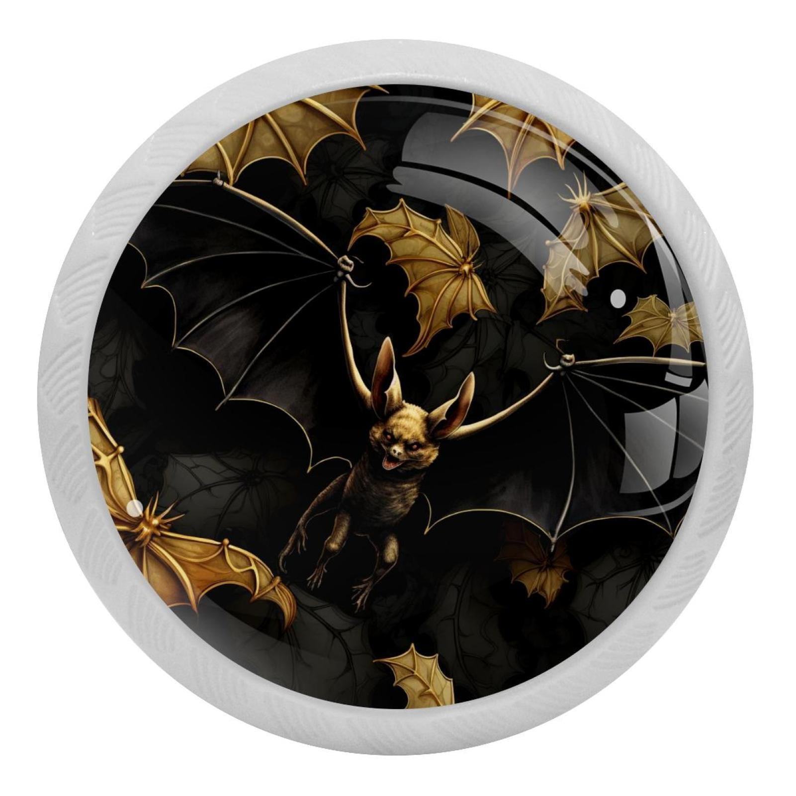 Bat Fluorescent Drawer Pulls - Round Knobs - Glow-in-the-Dark Door ...