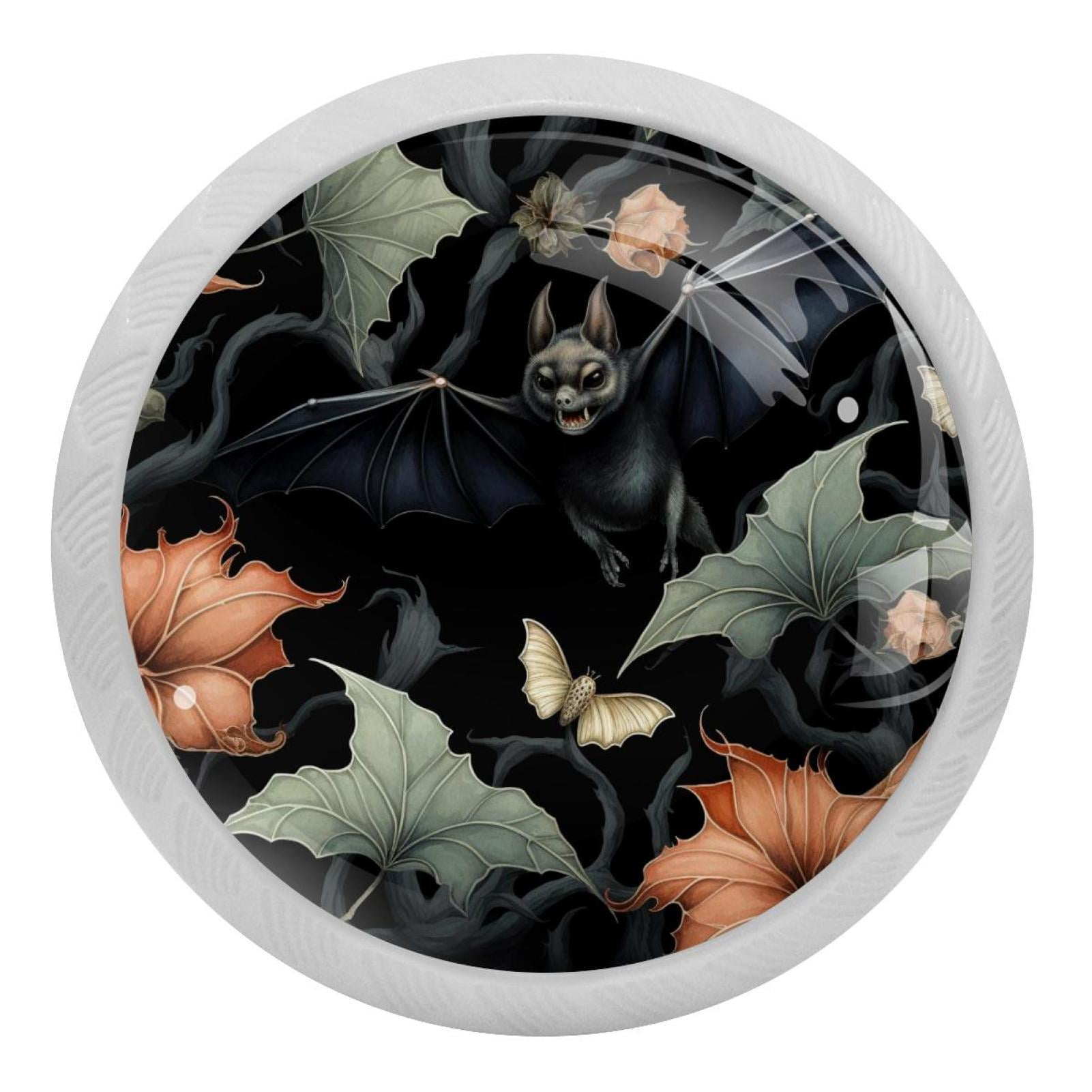 Bat Fluorescent Drawer Pulls with Screws - Round 4-Pack, Glow-in-the ...