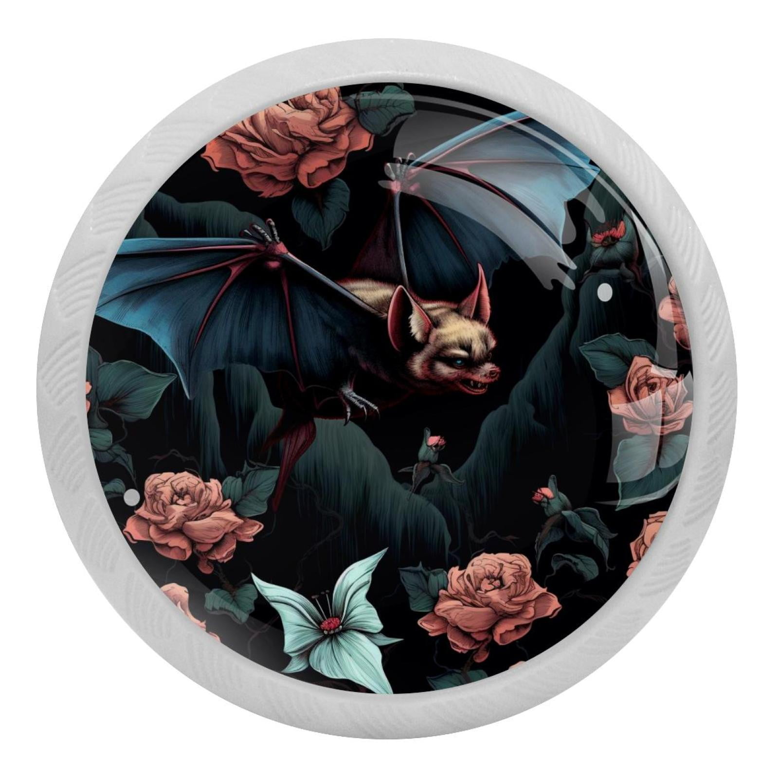 Bat Fluorescent Drawer Pulls with Screws - Round 4-Pack Glow-in-the ...