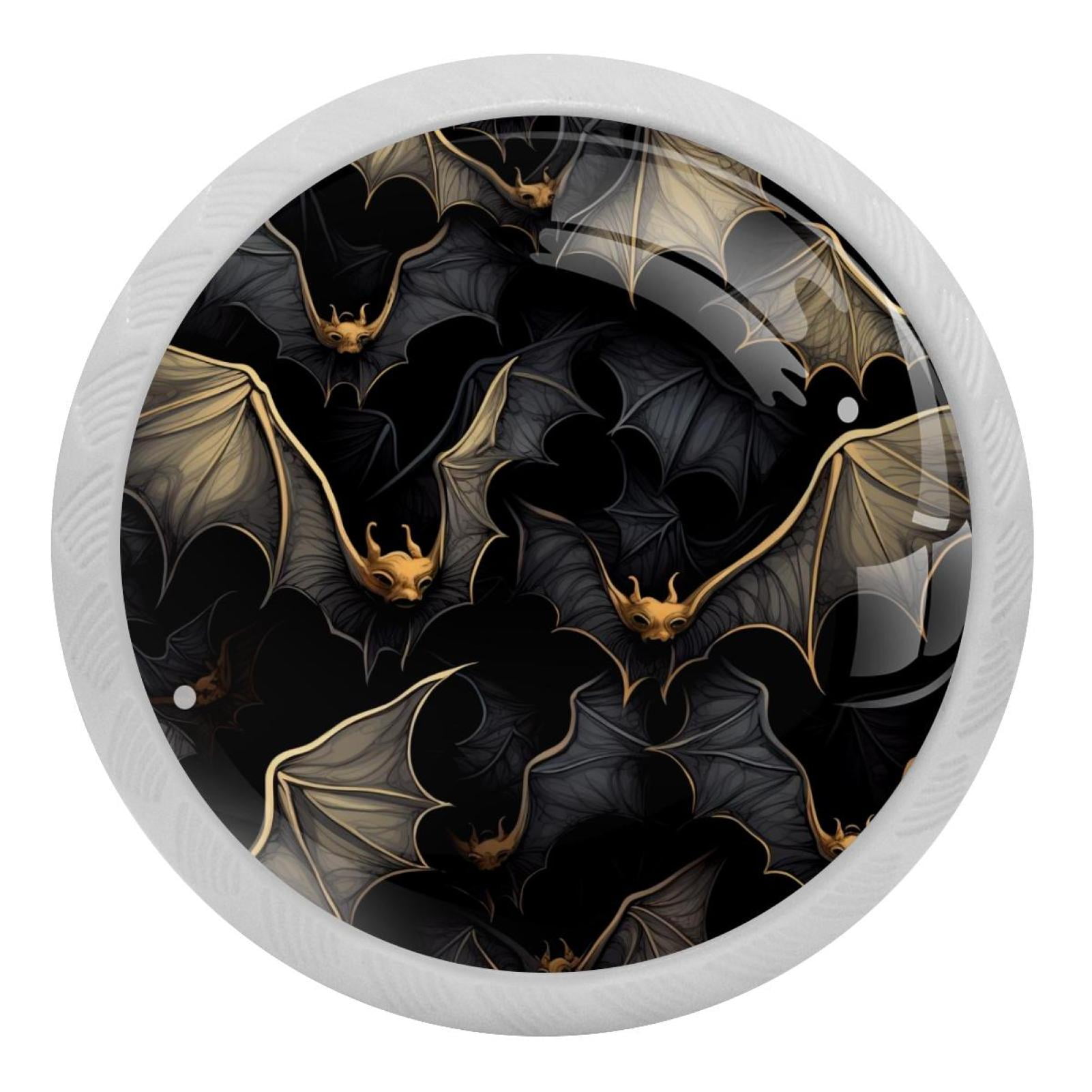 Bat Fluorescent Drawer Pulls with Screws - Round 4-Pack Glow-in-the ...