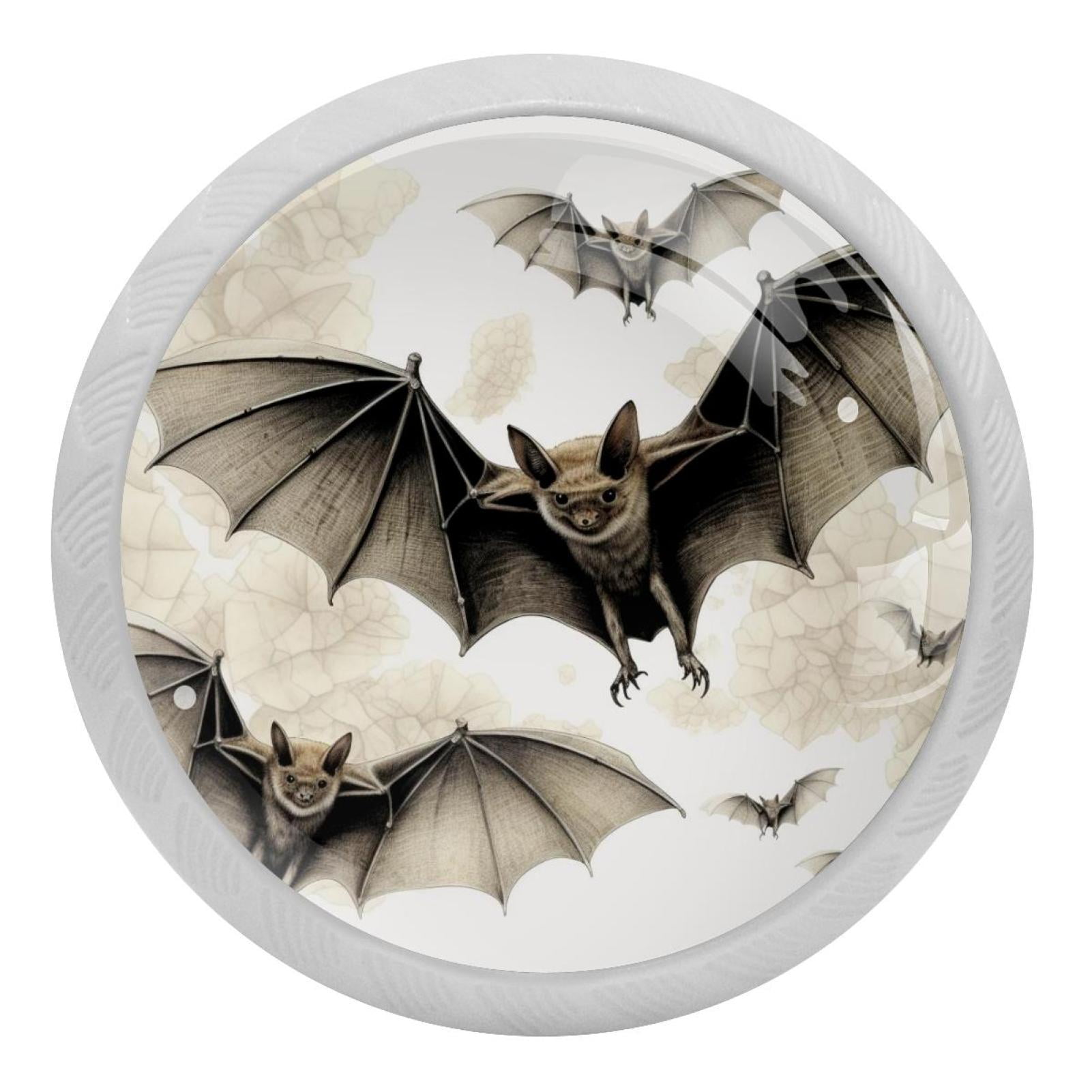 Bat Fluorescent Drawer Pulls with Screws: Round 4-Pack of Glow-in-the ...