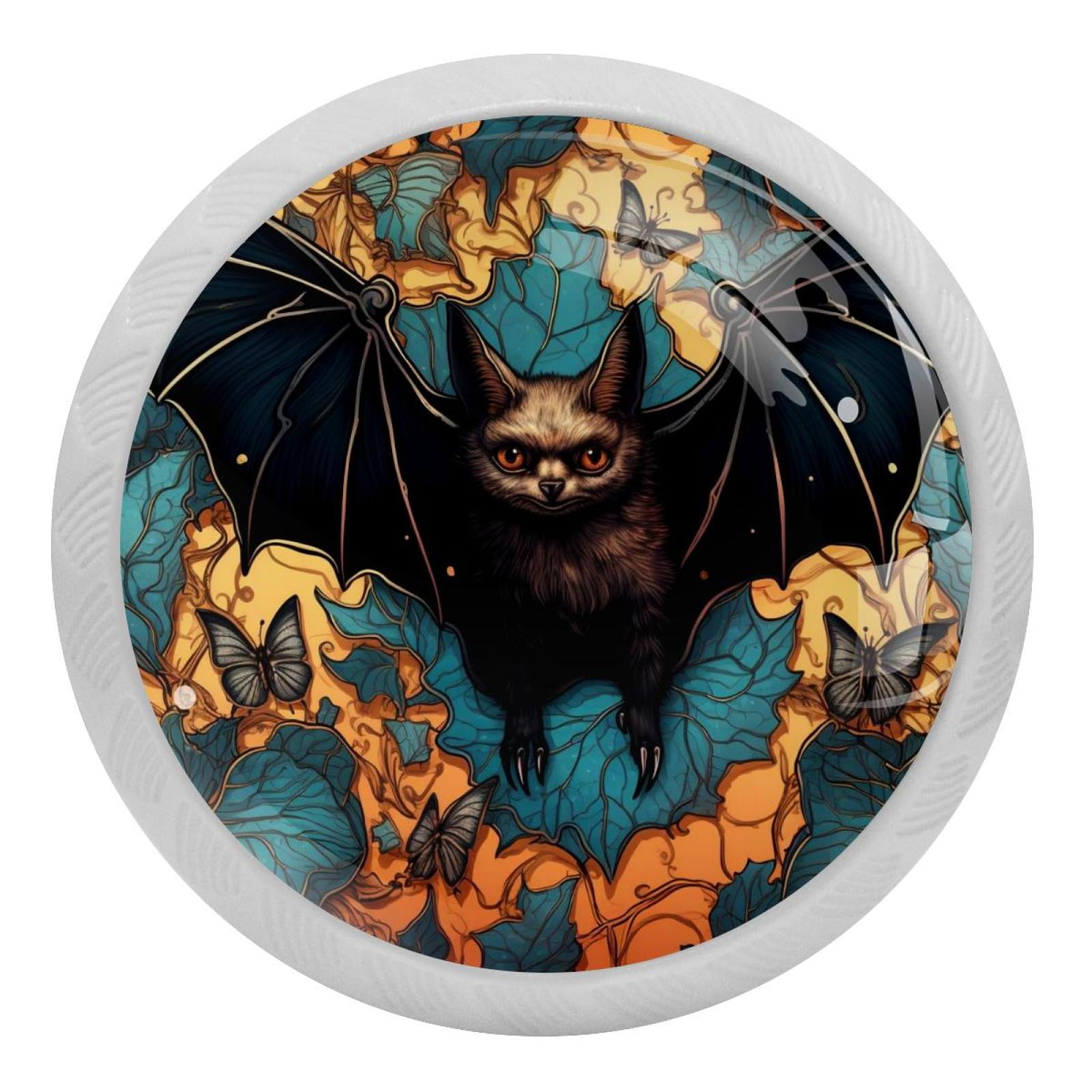 Bat Fluorescent Drawer Pulls with Screws: Round 4-Pack of Glow-in-the ...