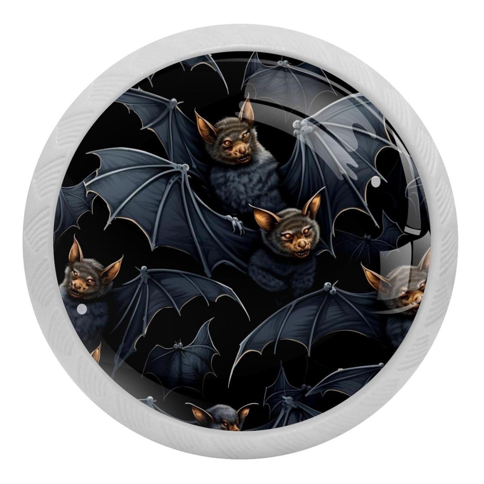 Bat Fluorescent Drawer Pulls with Screws - Round 4-Pack Glow-in-the ...