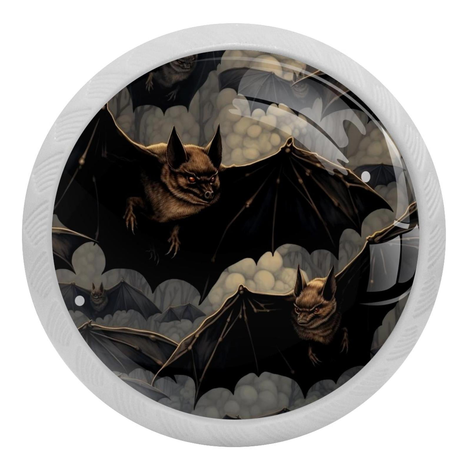 Bat Fluorescent Drawer Pulls with Screws - Round 4-Pack - Glow-in-the ...