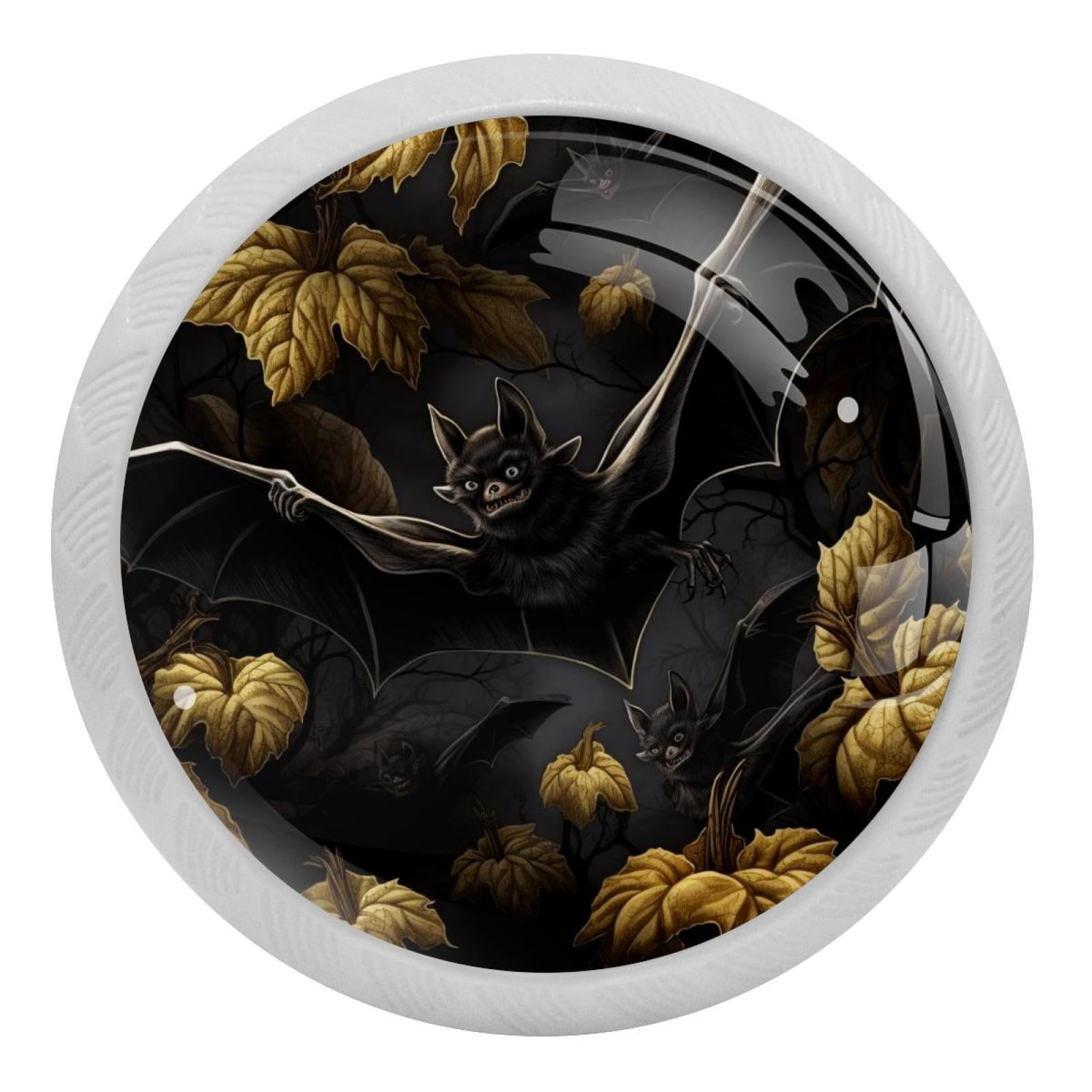 Bat Fluorescent Drawer Pulls with Screws: Round 4-Pack, Glow-in-the ...