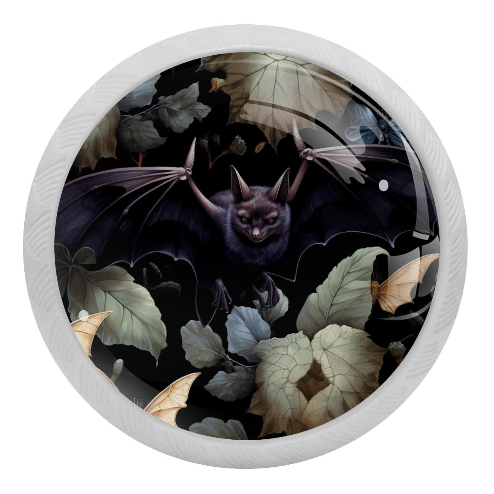 Bat Fluorescent Drawer Pulls with Screws: Round 4-Pack, Glow-in-the ...