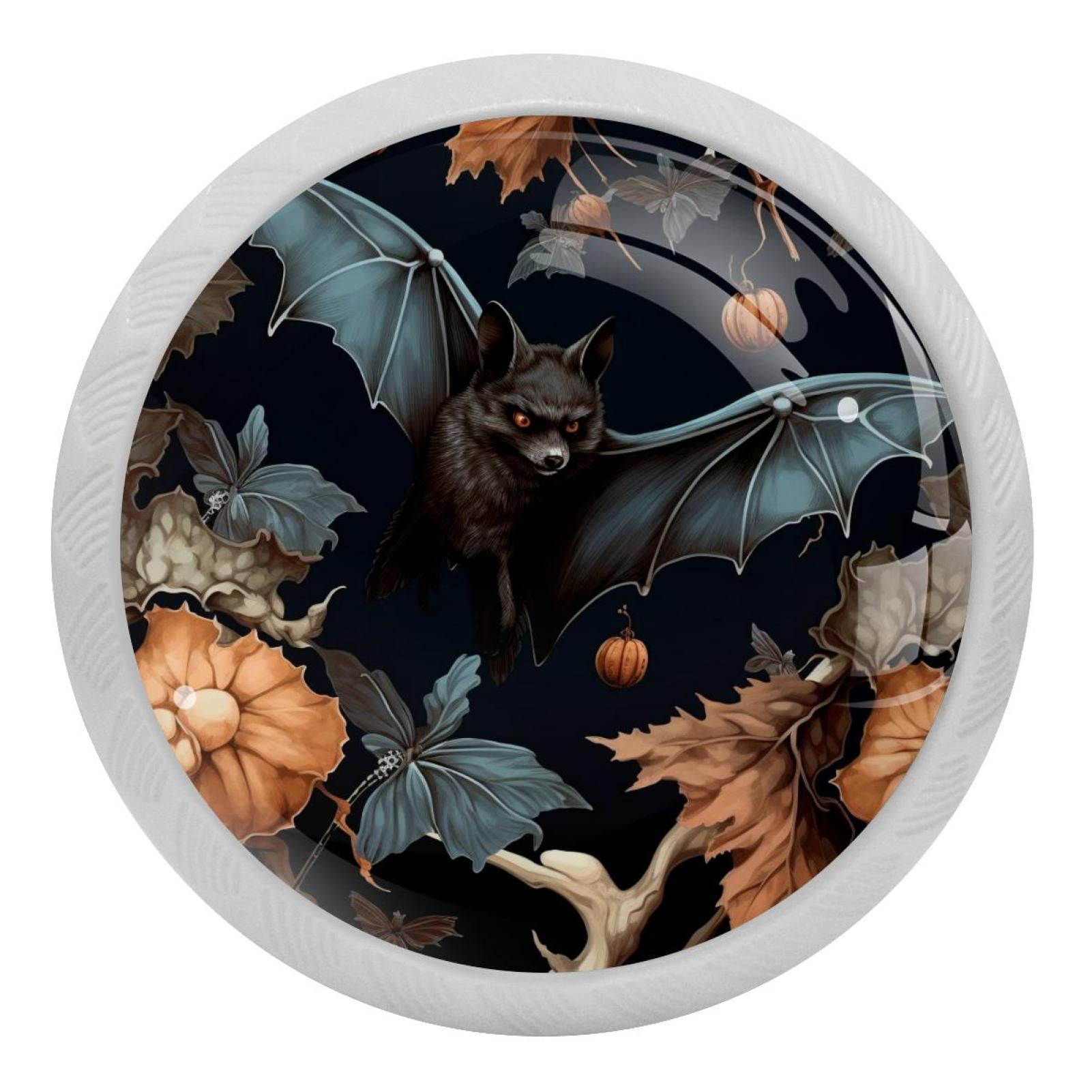 Bat Fluorescent Drawer Pulls with Screws: Round 4-Pack, Glow-in-the ...