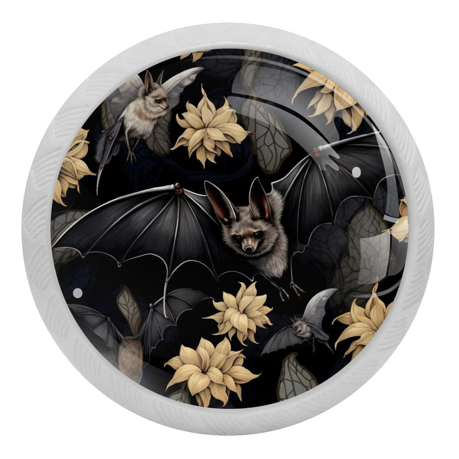 Bat Fluorescent Drawer Pulls with Screws, Round 4-Pack, Glow-in-the ...