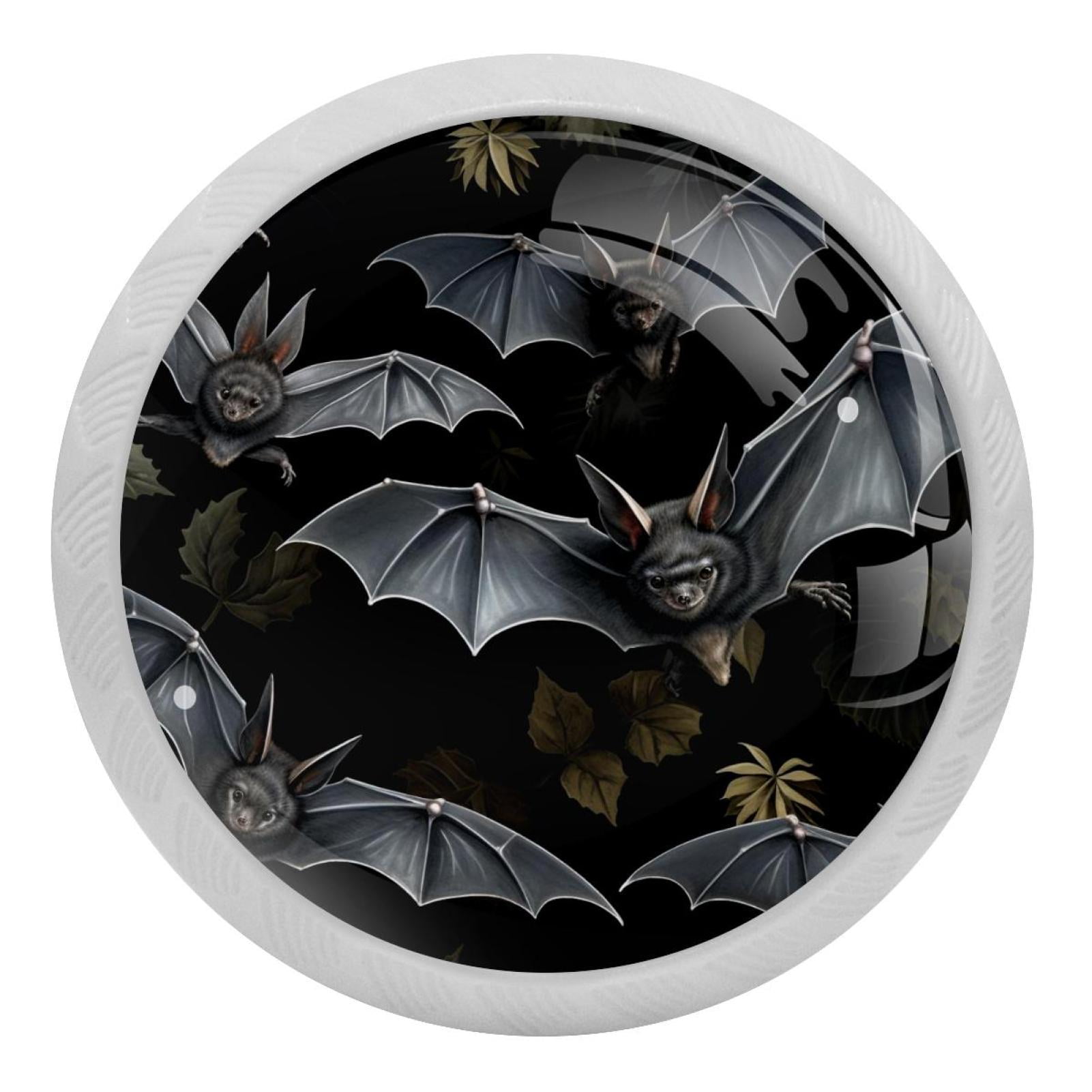 Bat Fluorescent Drawer Pulls with Screws, Round 4-Pack, Glow-in-the ...