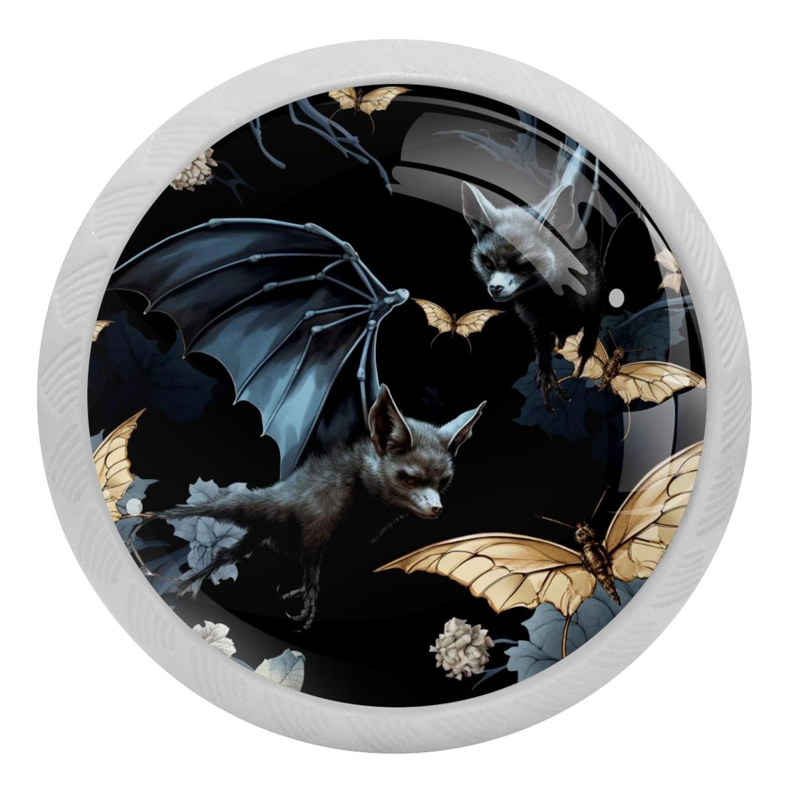 Bat Fluorescent Drawer Pulls with Screws, Round 4-Pack, Glow-in-the ...