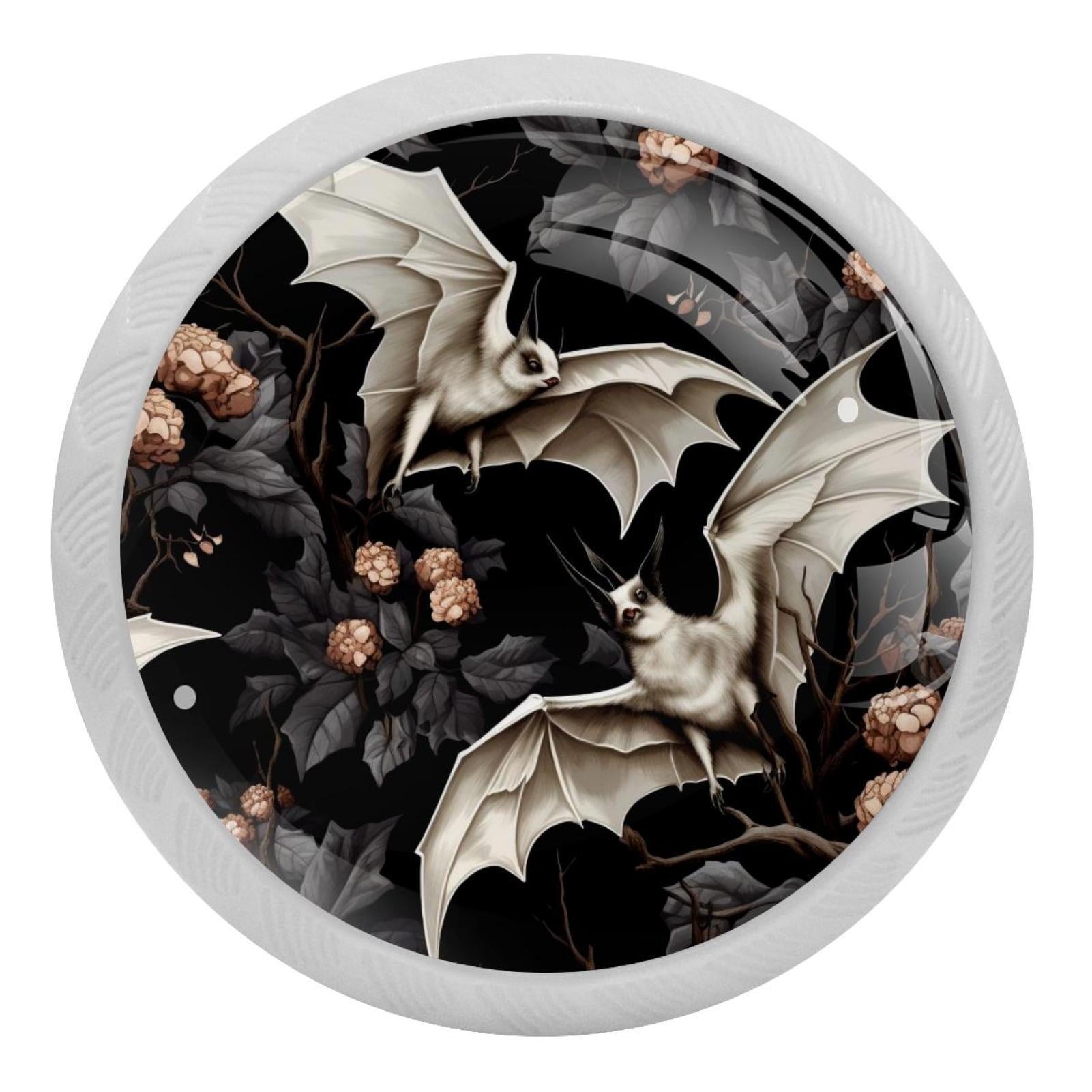 Bat Fluorescent Drawer Pulls with Screws: Round 4-Pack, Glow-in-the ...