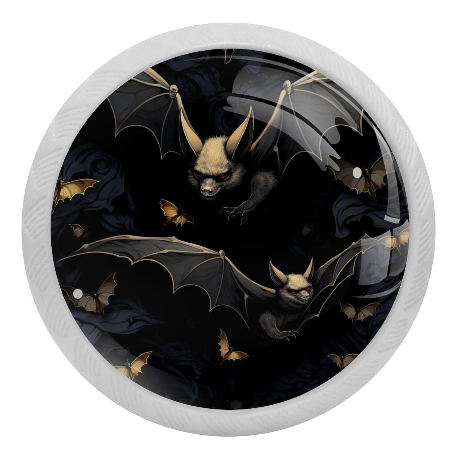 Bat Fluorescent Drawer Pulls with Screws: Round 4-Pack, Glow-in-the ...