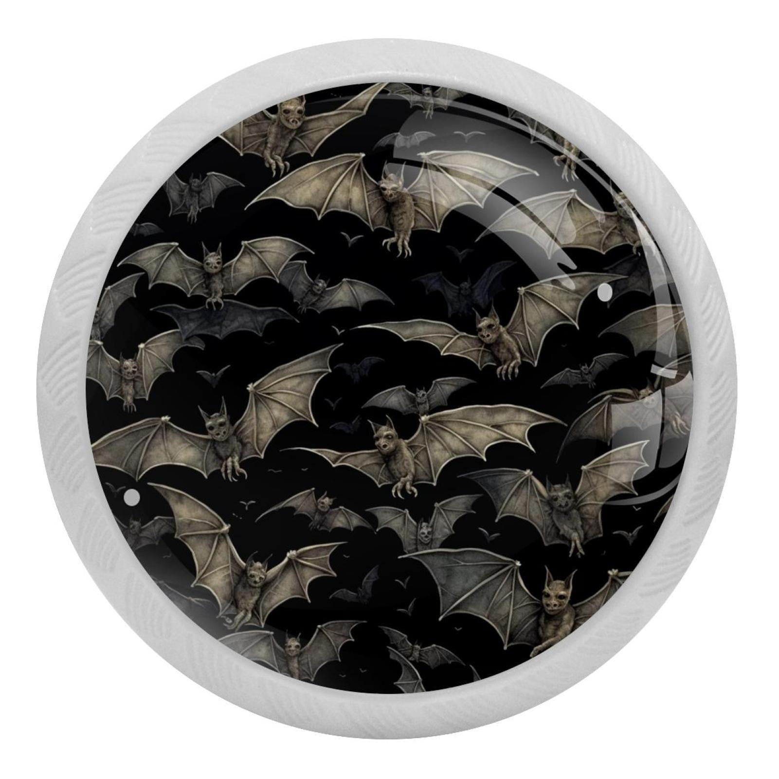 Bat Fluorescent Drawer Pulls with Screws: Round 4-Pack Glow-in-the-Dark ...