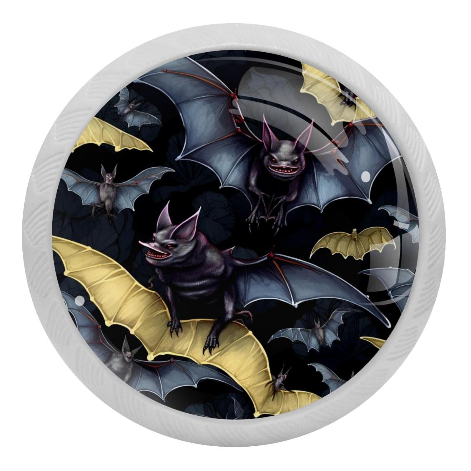 Bat Fluorescent Drawer Pulls with Screws, Round 4-Pack, Glow-in-the ...