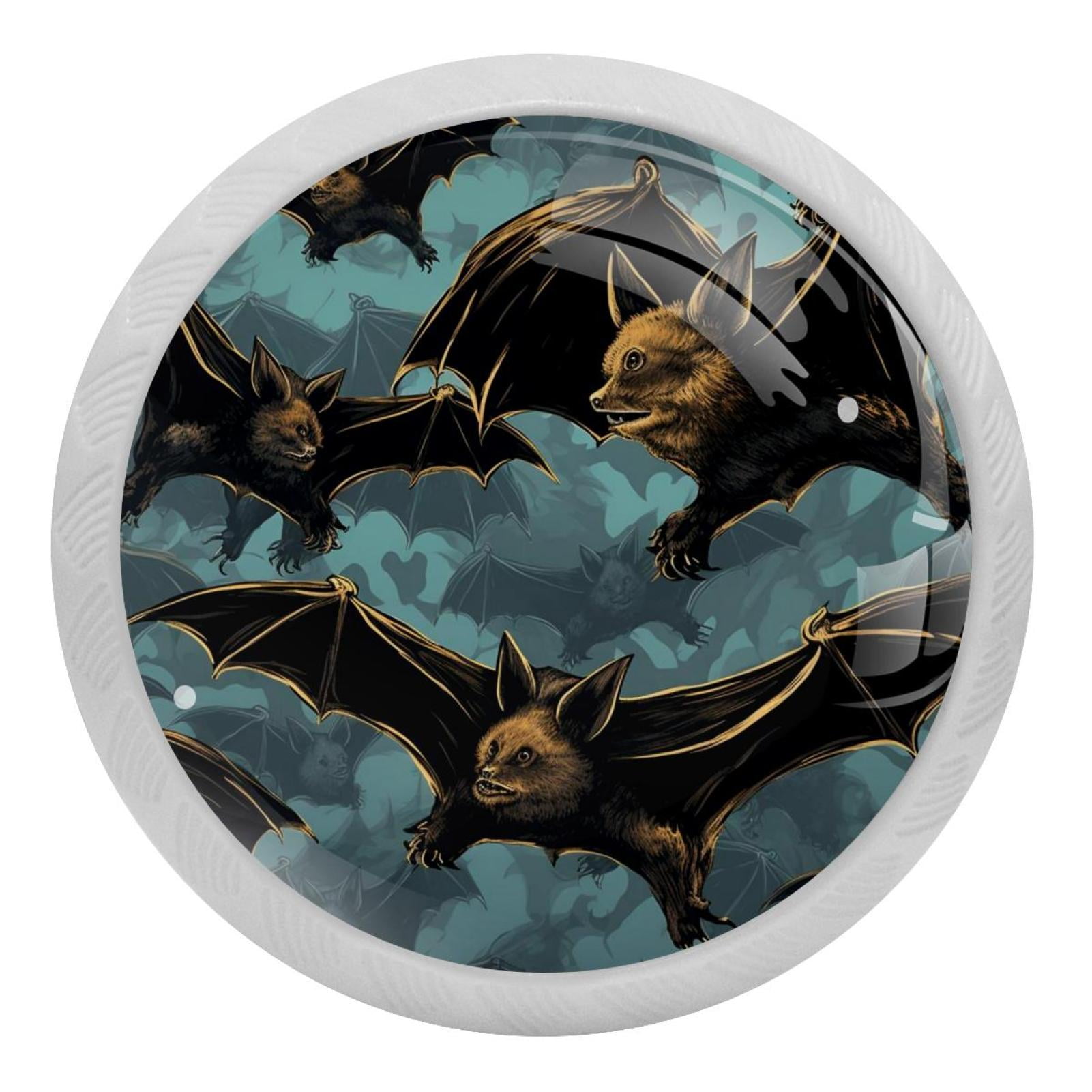 Bat Fluorescent Drawer Pulls with Screws: Round 4-Pack, Glow-in-the ...