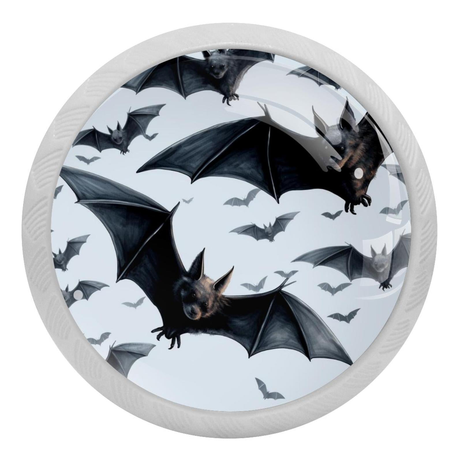 Bat Fluorescent Drawer Pulls with Screws: Round 4-Pack Glow-in-the-Dark ...