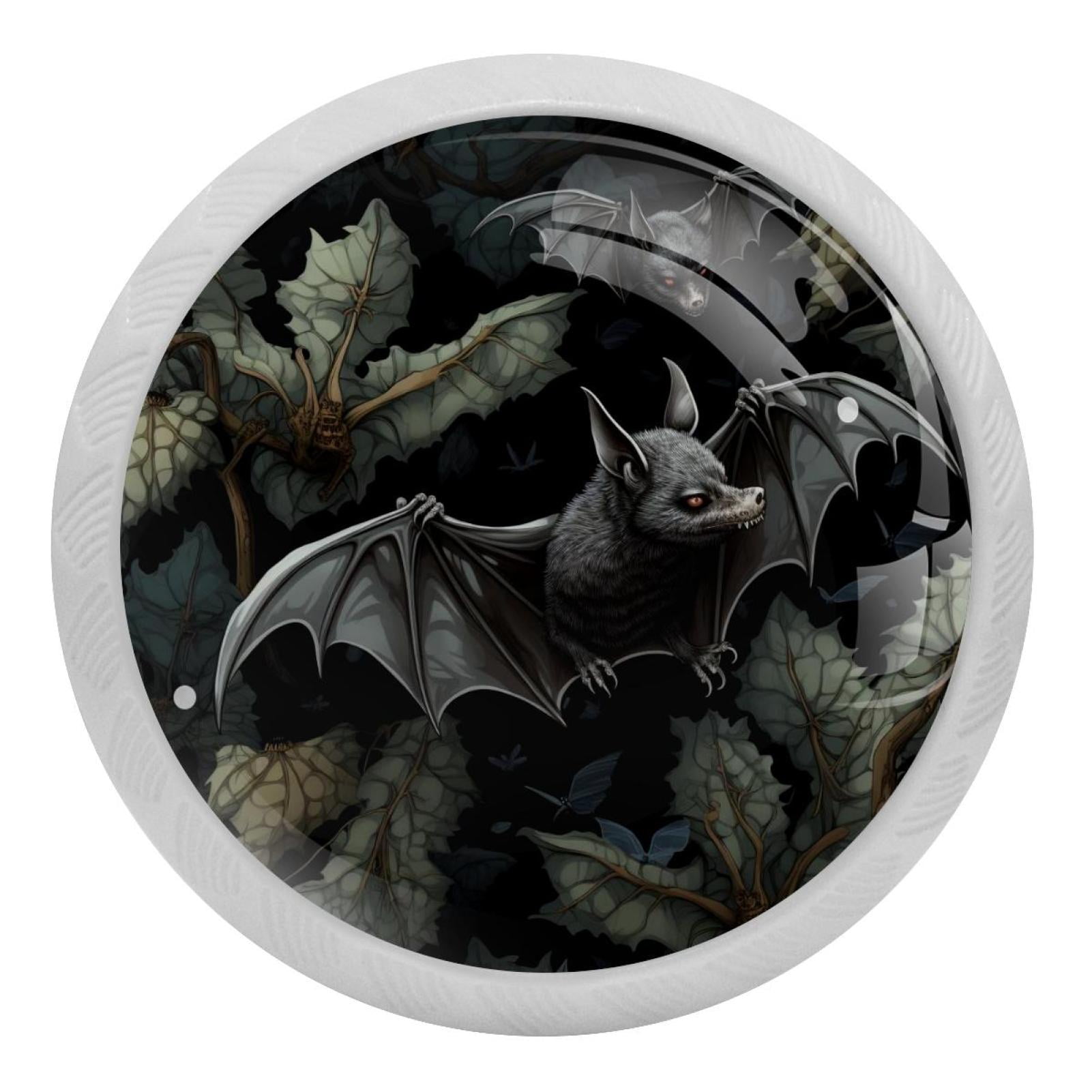 Bat Fluorescent Drawer Pulls with Screws - Round 4-Pack - Glow-in-the ...