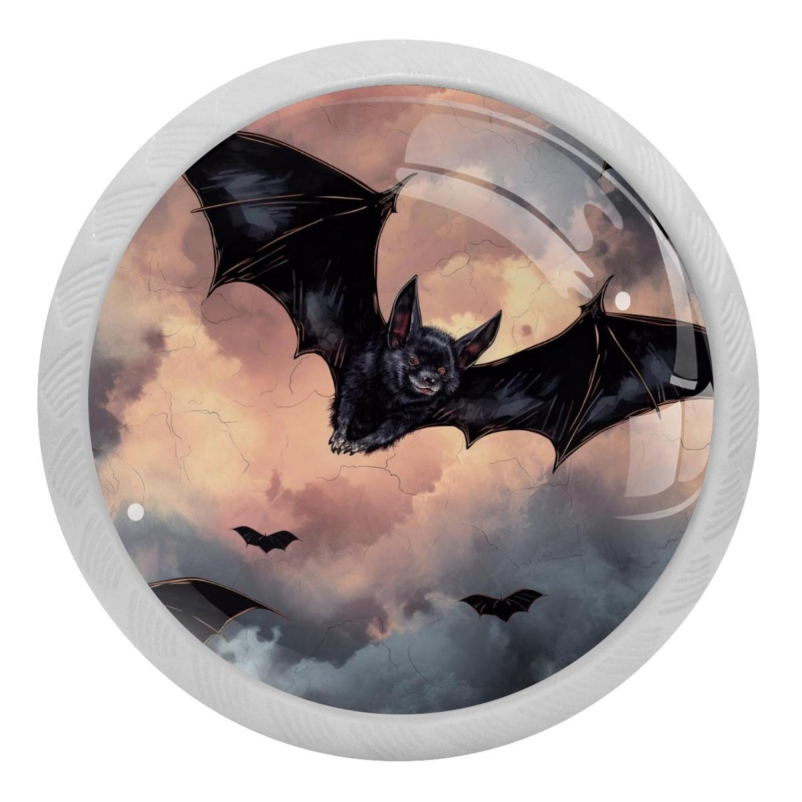 Bat Fluorescent Drawer Pulls with Screws - Round 4-Pack - Glow-in-the ...