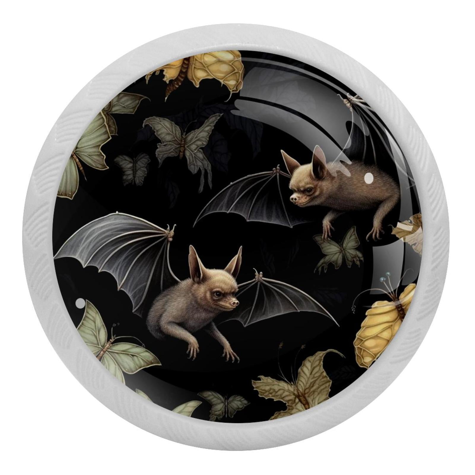 Bat Fluorescent Drawer Pulls with Screws - Round 4-Pack - Glow-in-the ...