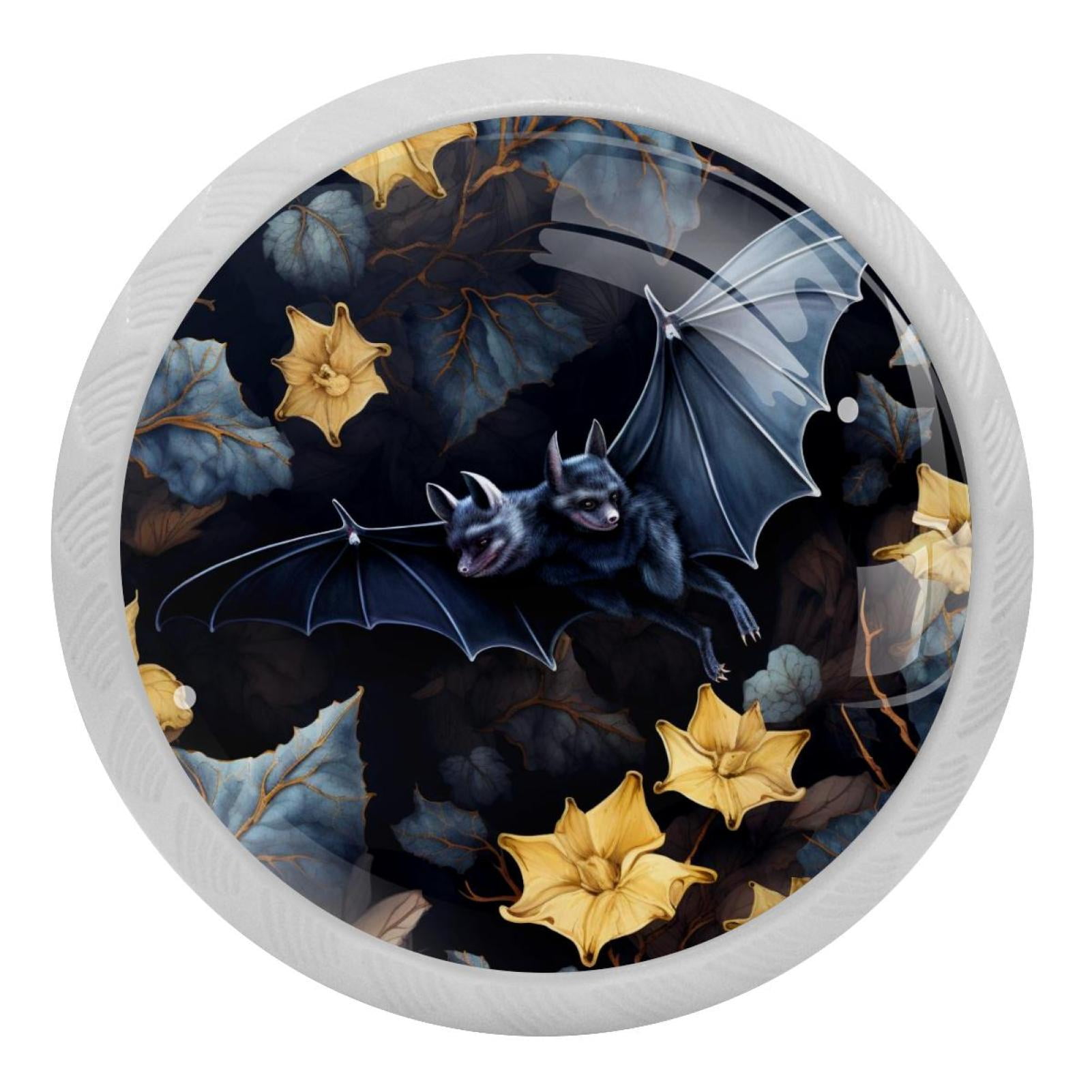 Bat Fluorescent Drawer Pulls with Screws - Round 4-Pack, Glow-in-the ...