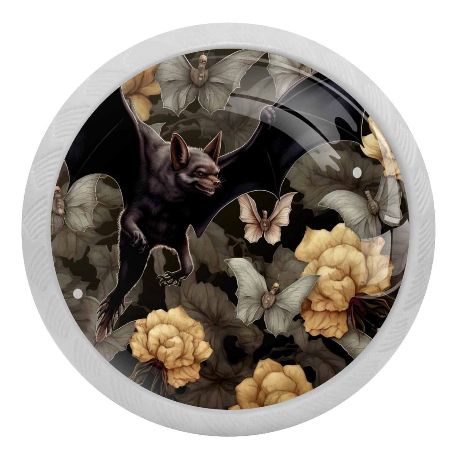 Bat Fluorescent Drawer Pulls with Screws: Round Knobs, 4-Pack, Glow-in ...