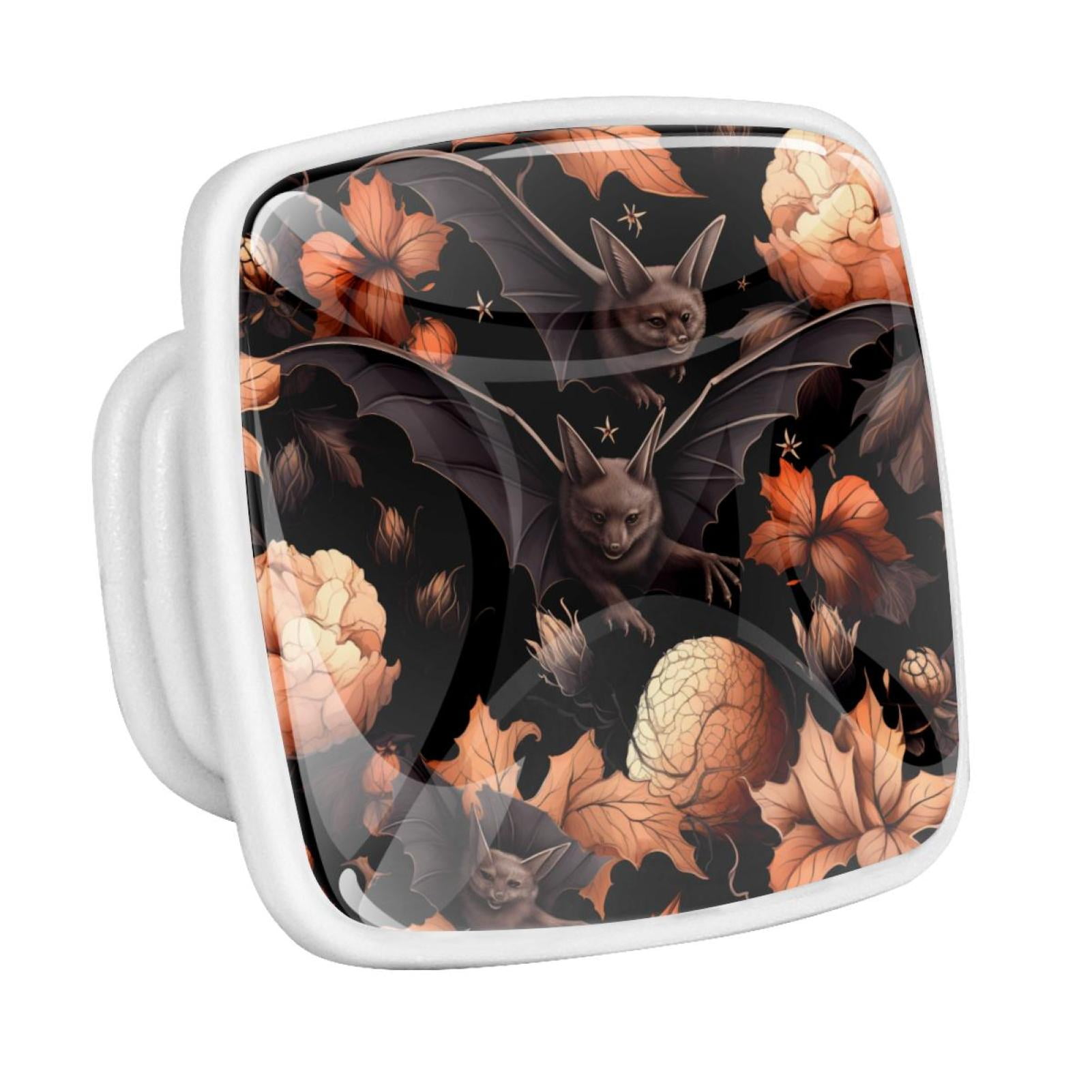 Bat Fluorescent Drawer Pulls with Screws Square 4-Pack Glow Dark Knobs ...