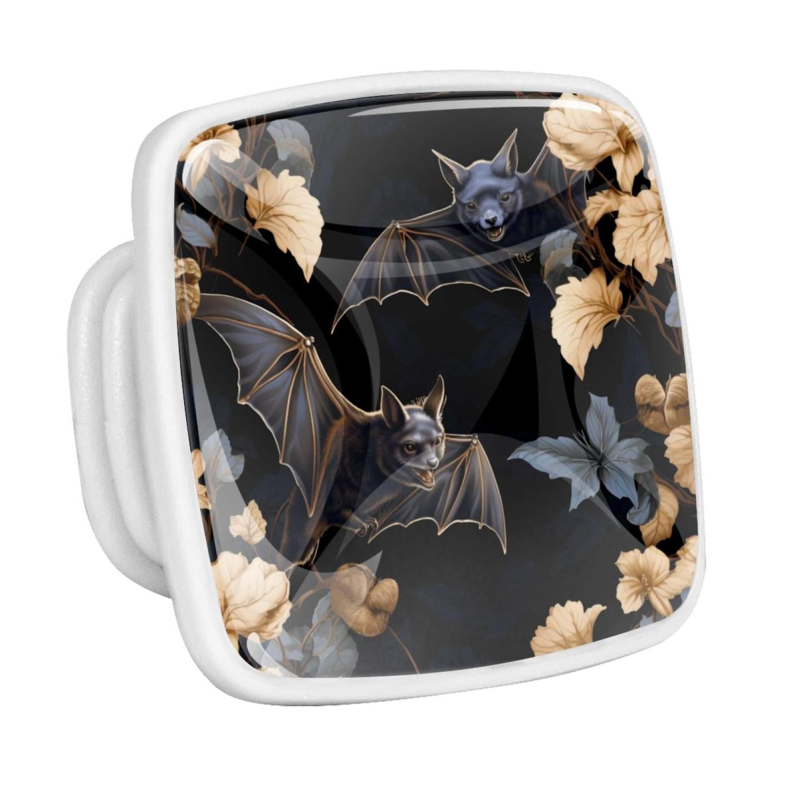 Bat Fluorescent Drawer Pulls with Screws Square 4-Pack Glow Dark Knobs ...