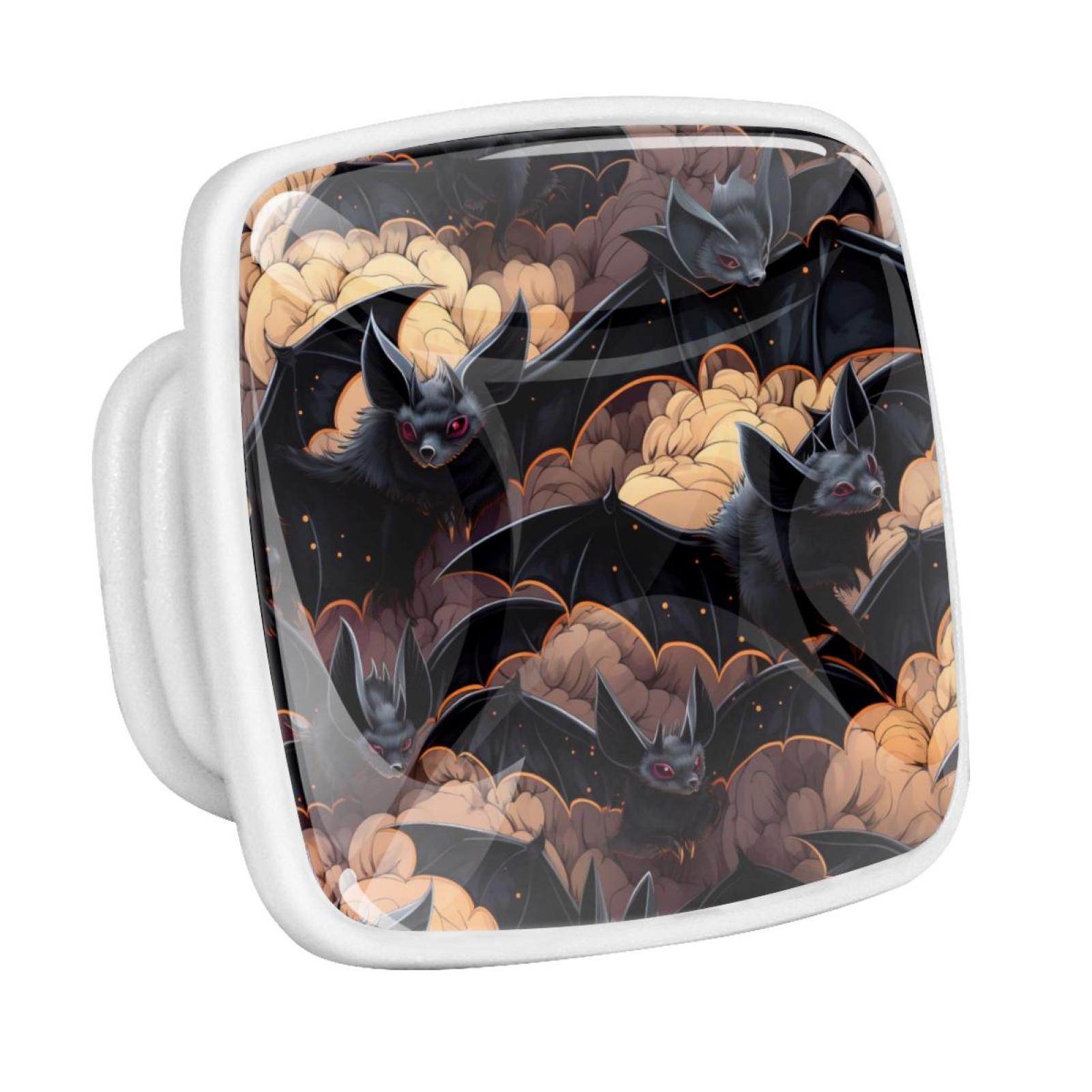 Bat Fluorescent Drawer Pulls with Screws Square 4-Pack Glow Dark Knobs ...