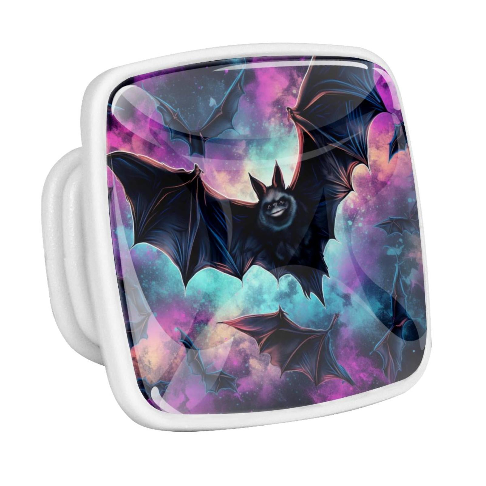 Bat Fluorescent Drawer Pulls with Screws Square 4-Pack Glow Dark Knobs ...