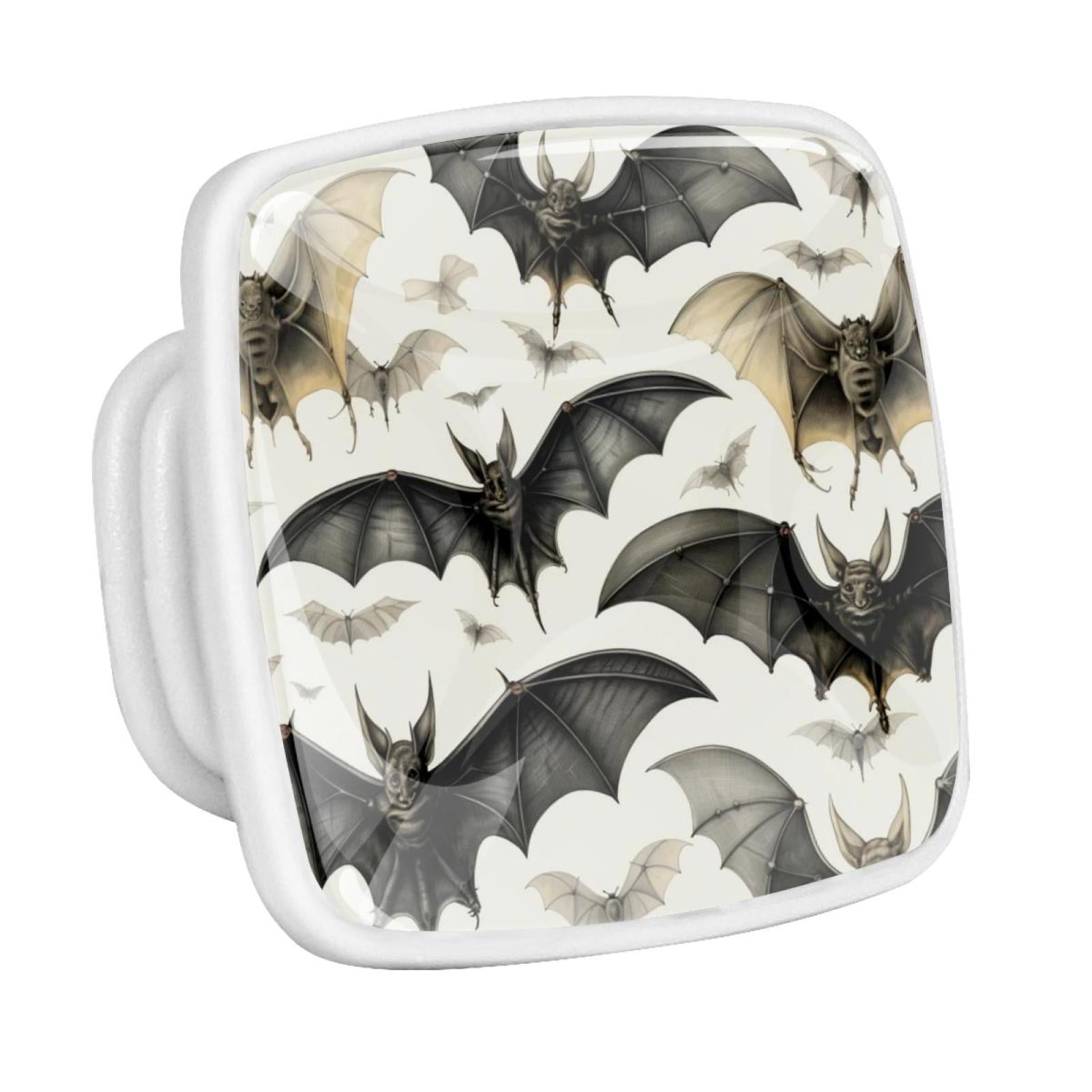 Bat Fluorescent Drawer Pulls with Screws Square 4-Pack Glow Dark Knobs ...