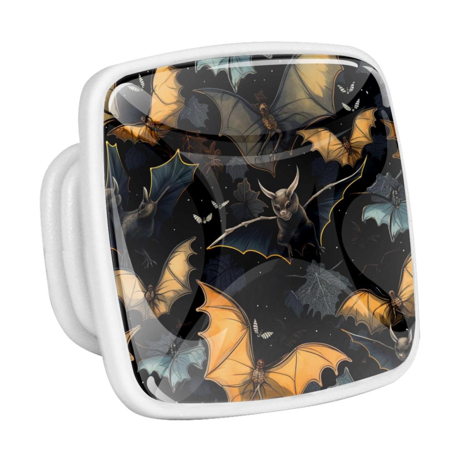 Bat Fluorescent Drawer Pulls with Screws Square 4-Pack Glow Dark Knobs ...