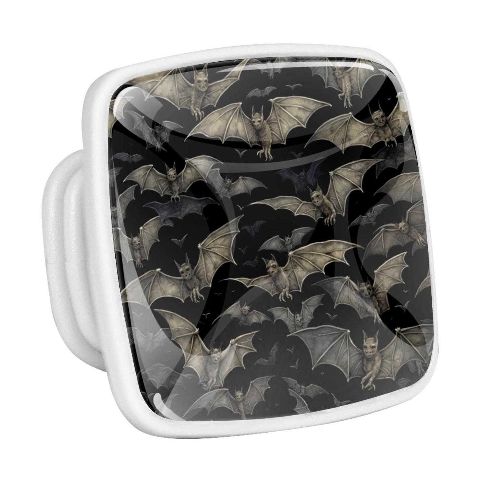 Bat Fluorescent Drawer Pulls with Screws Square 4-Pack Glow Dark Knobs ...