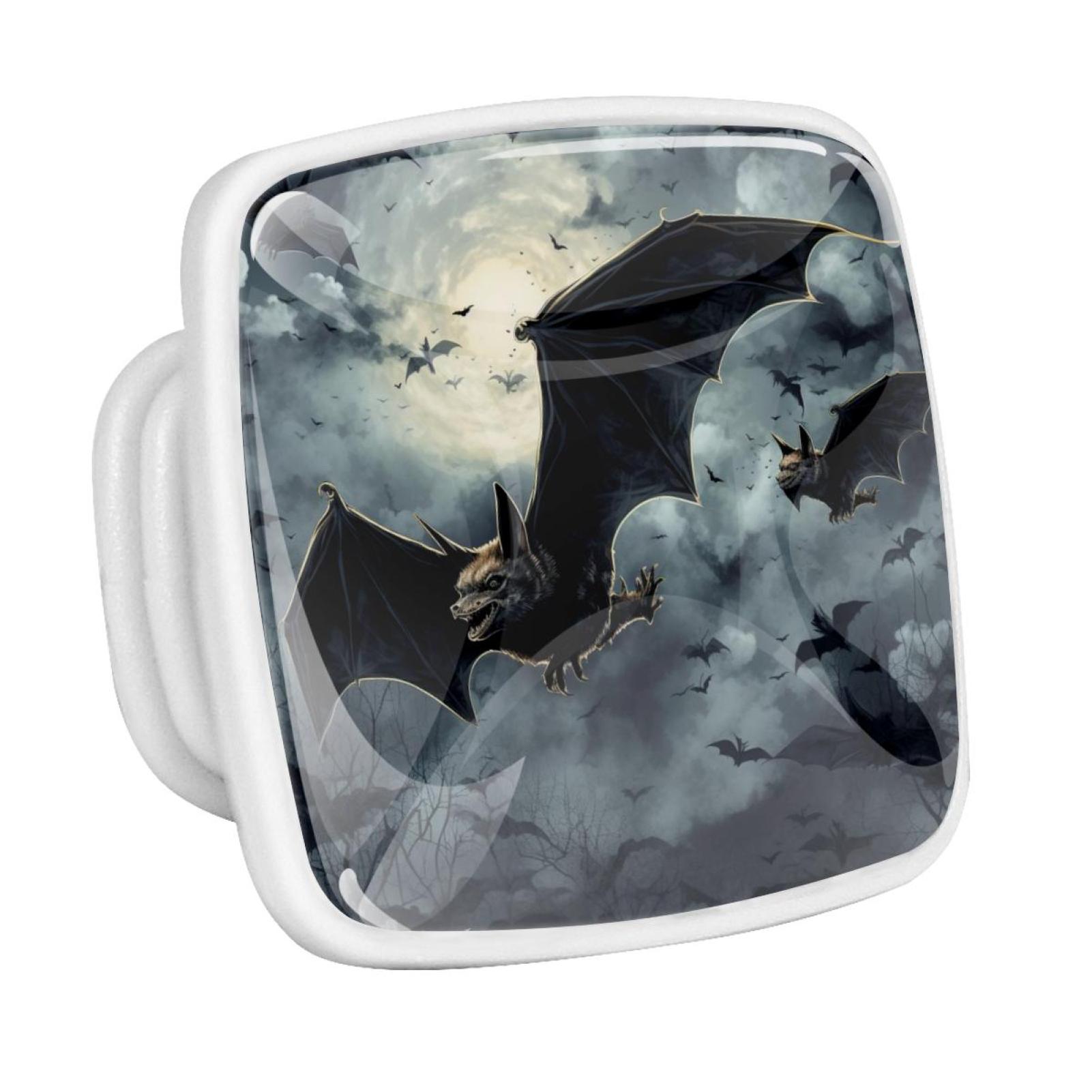 Bat Fluorescent Drawer Pulls with Screws Square 4-Pack Glow Dark Knobs ...