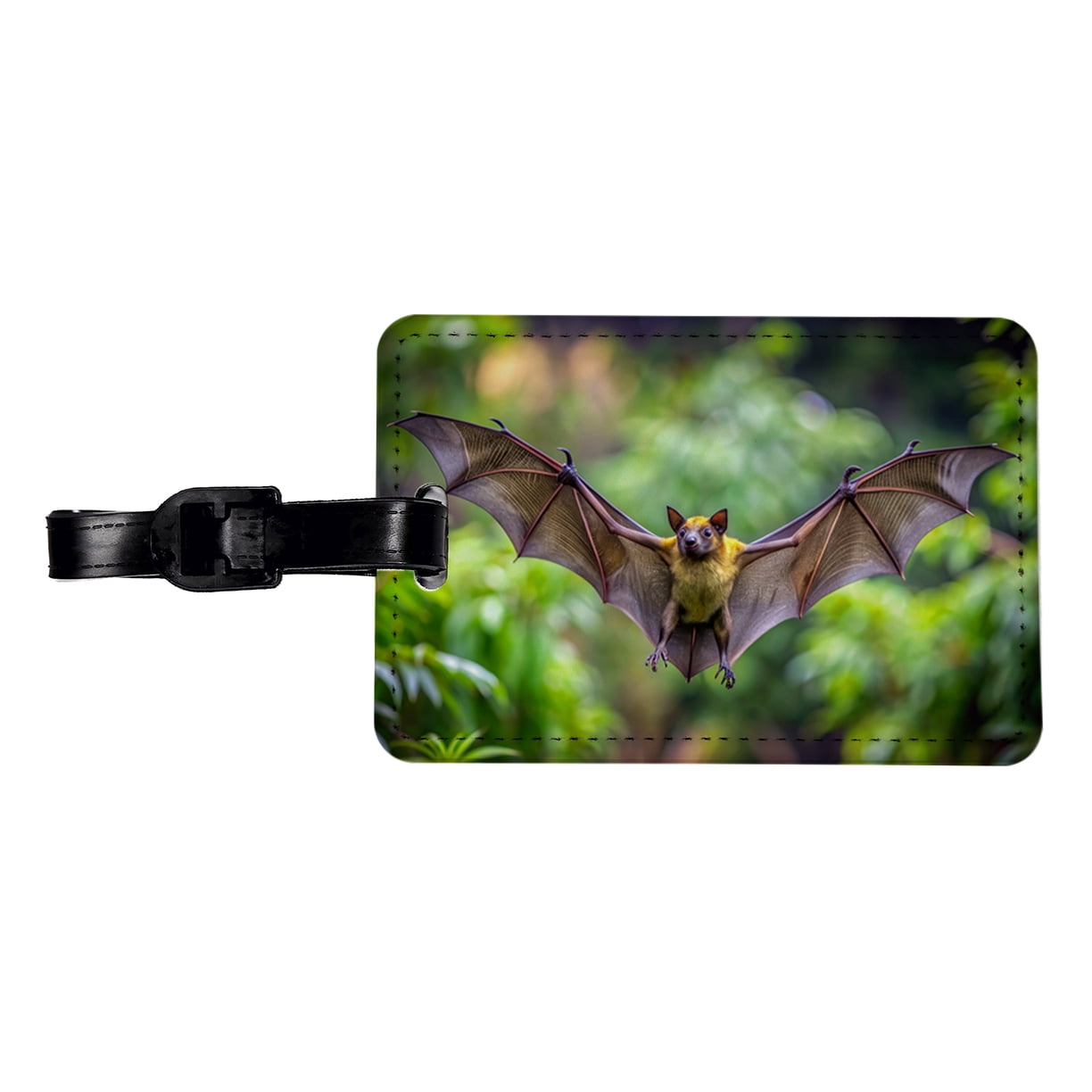 Bat Flying Photo Faux Leather Travel Luggage Tag - Walmart.com